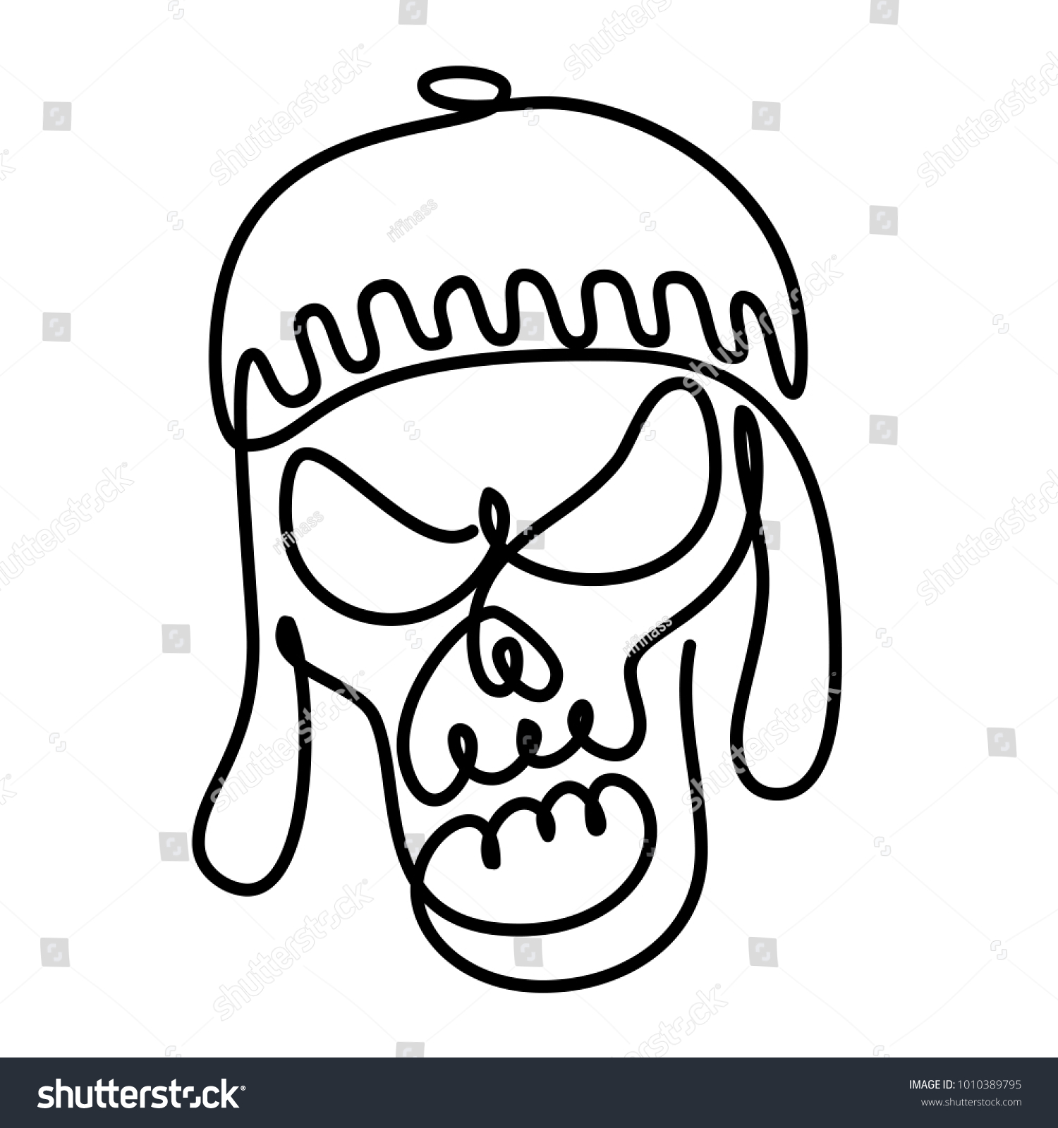 Simple Skull Continuous Line Art Design: เวกเตอร์สต็อก (ปลอดค่า ...