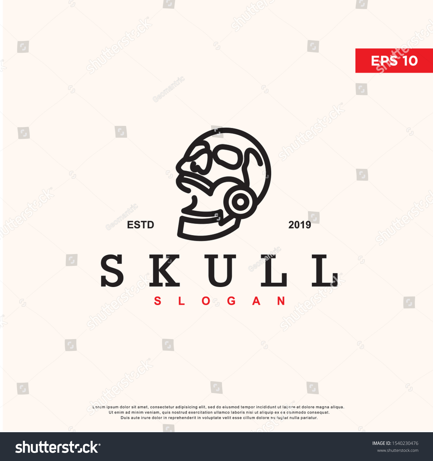Simple Skull Logo Modern Icon Template Stock Vector (Royalty Free ...