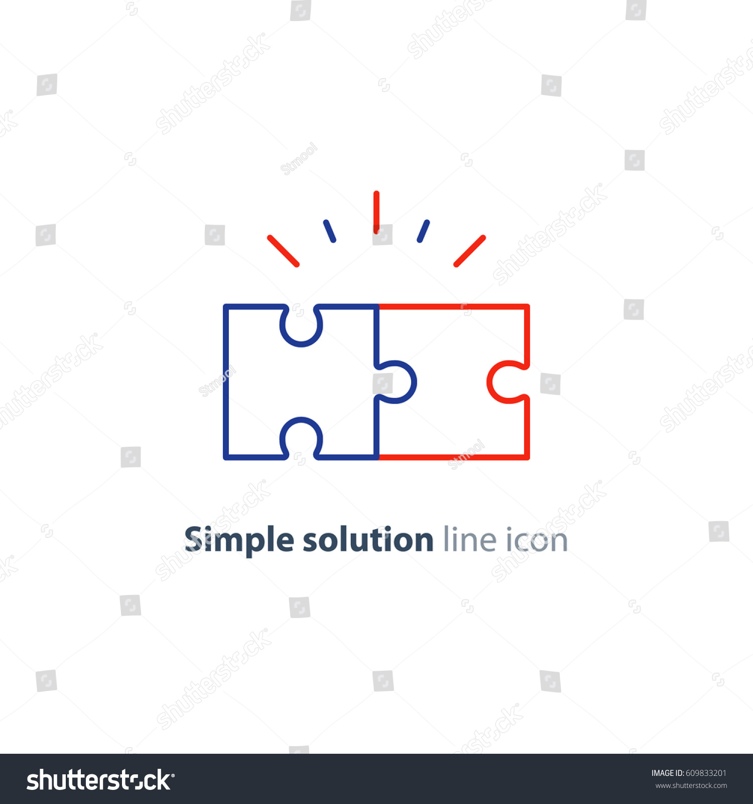 Simple Solutions Concept Compatibility Line Icon Stock Vector (Royalty ...
