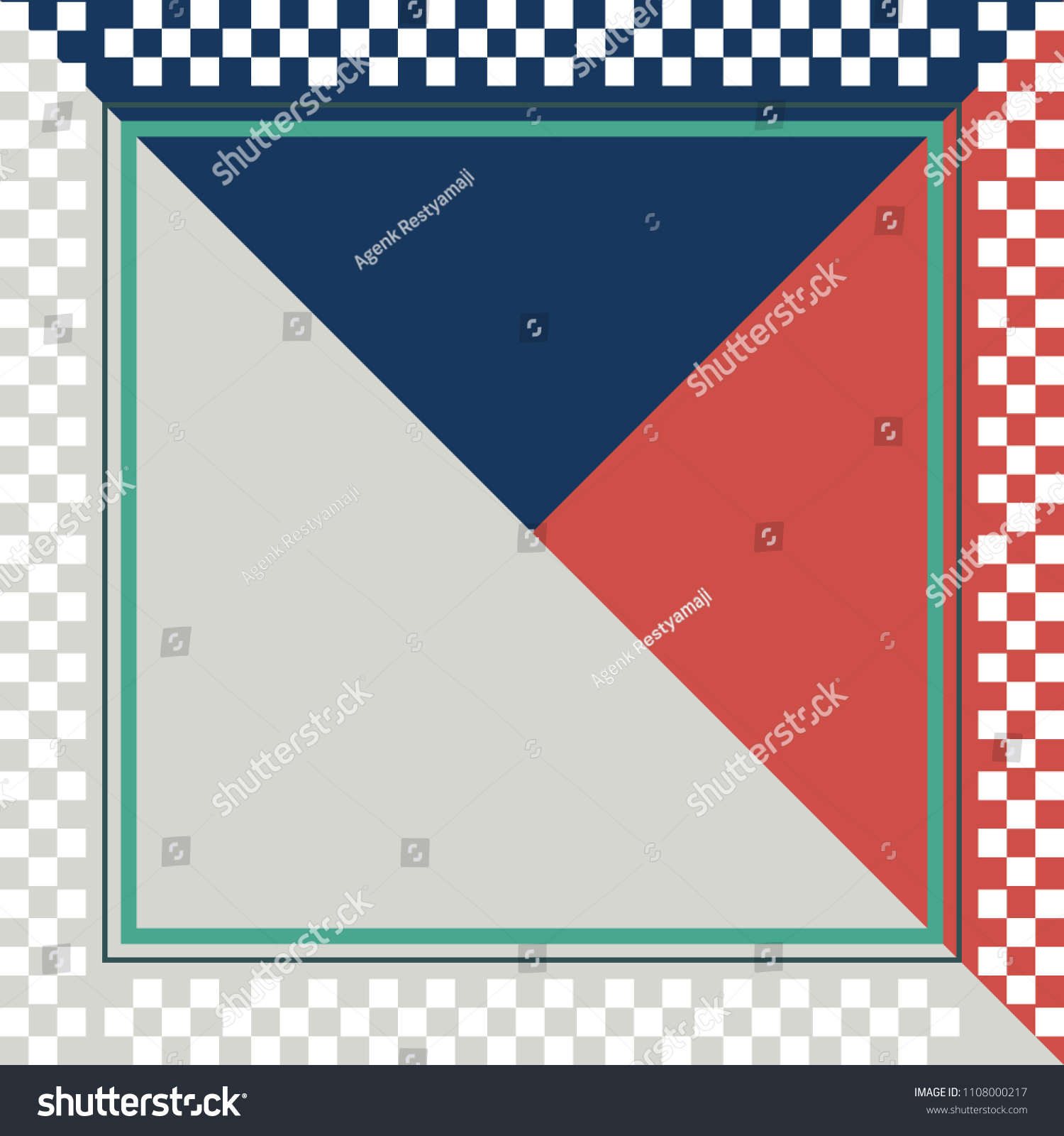 Simple Square Border Silk Scarf Design Stock Vector (Royalty Free ...