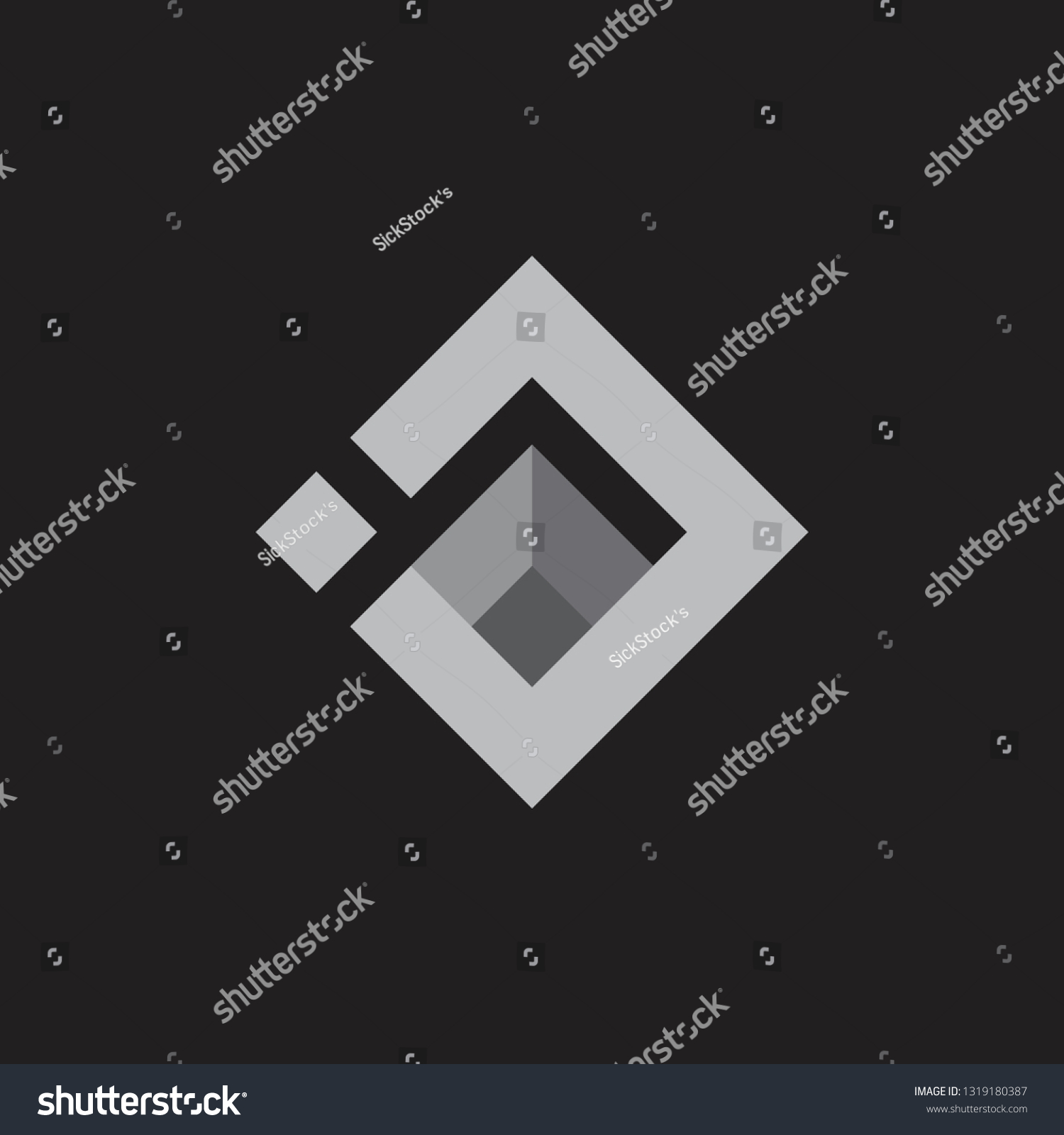 Simple Square Geometric 3d Diamond Shape Stock Vector (Royalty Free ...