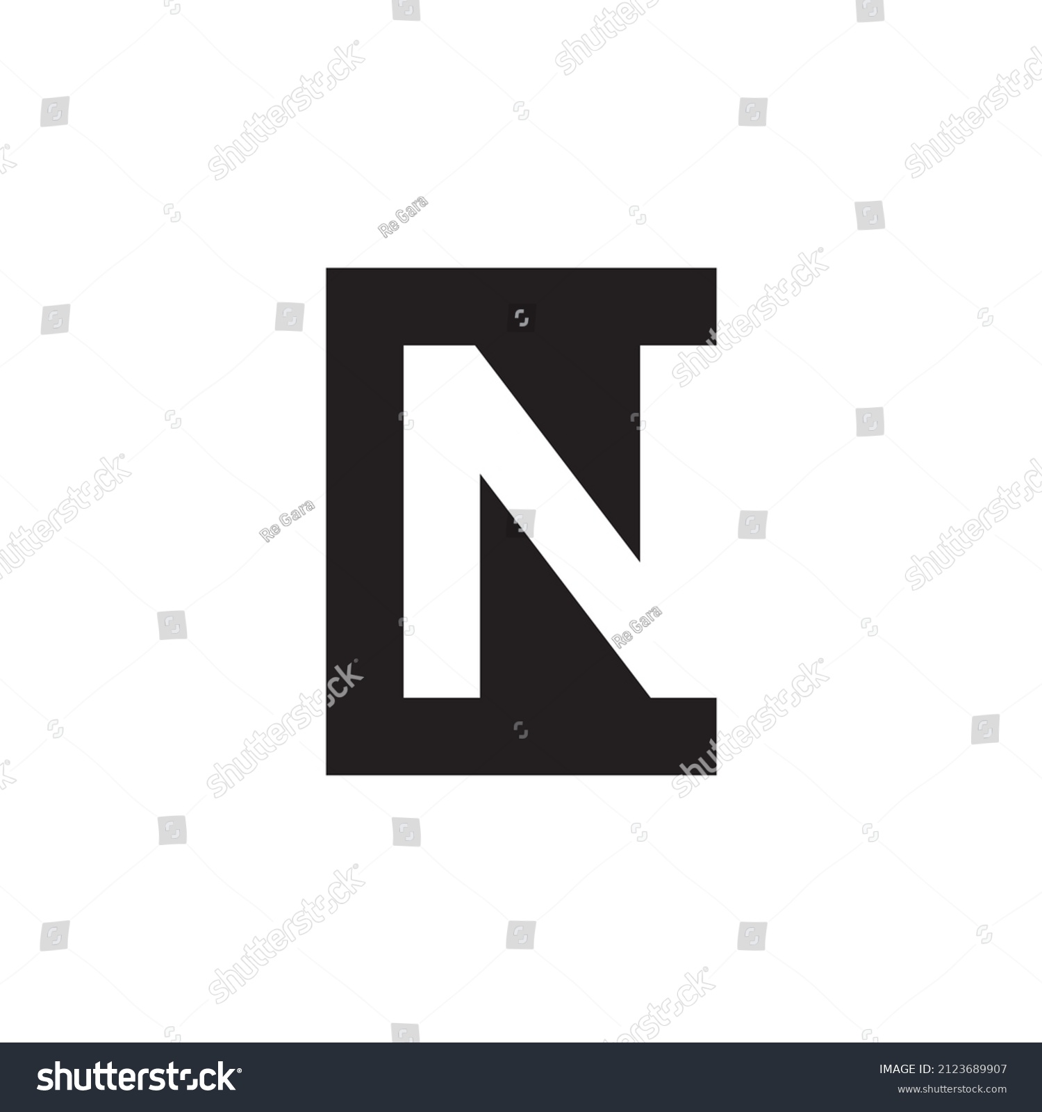 Simple Square Letter N Logo Design Stock Vector (Royalty Free) 2123689907