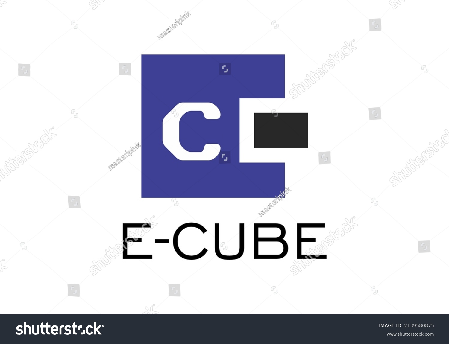 Simple Square Shape Logo Vector E Stock Vector (Royalty Free ...