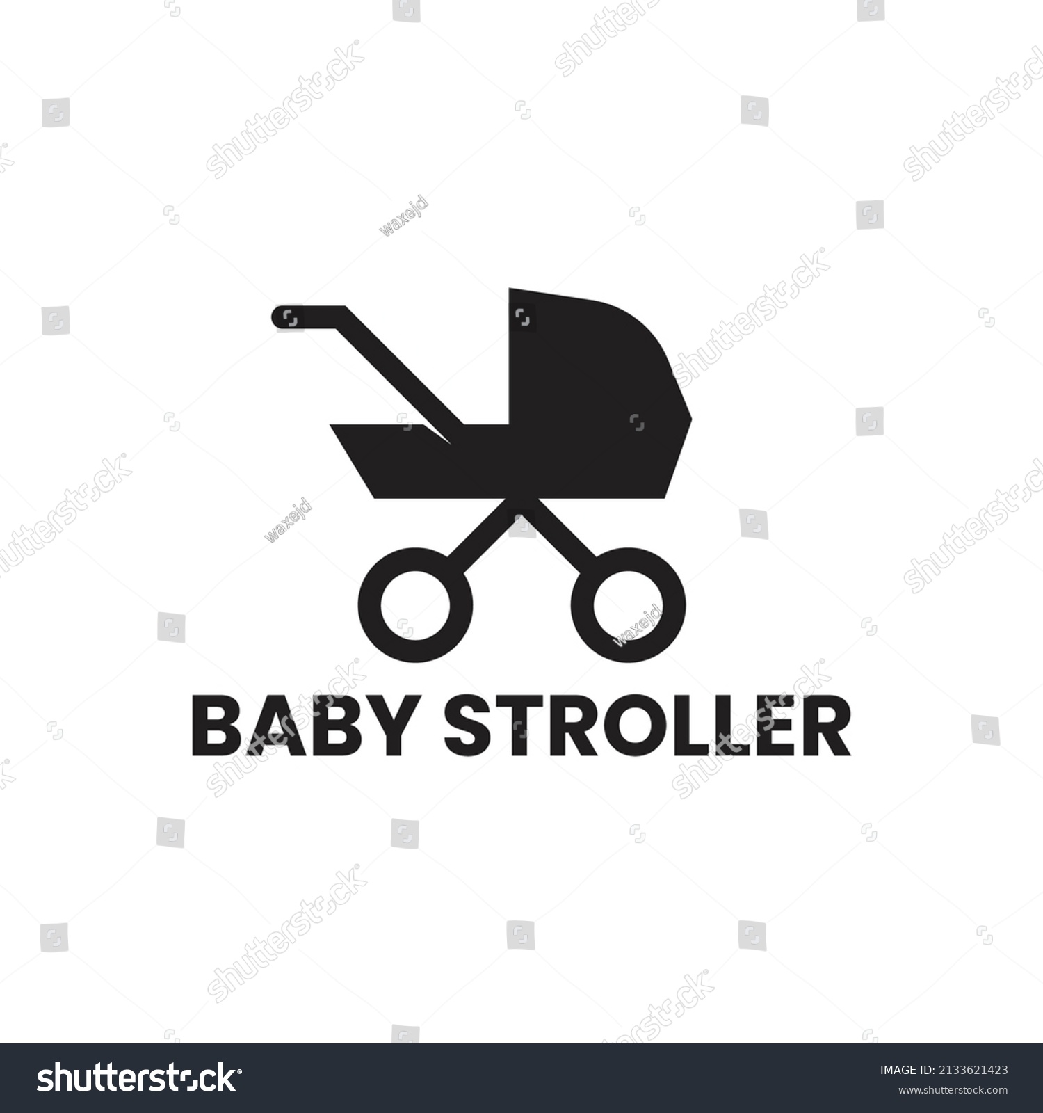 Simple Stroller Silhouette Logo Vector Stock Vector (Royalty Free ...