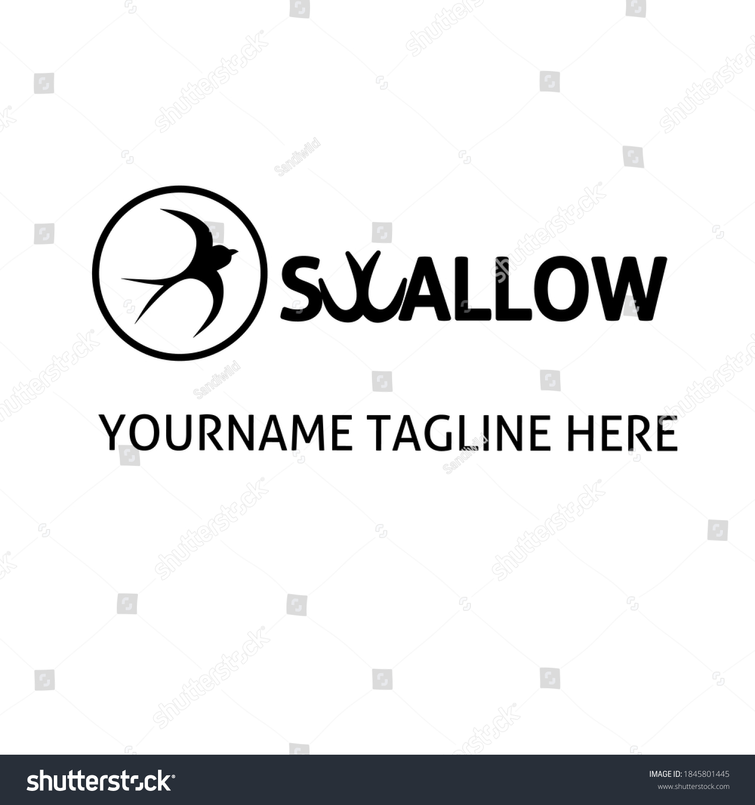 Simple Swallow Bird Logo Template Design Stock Vector (Royalty Free ...