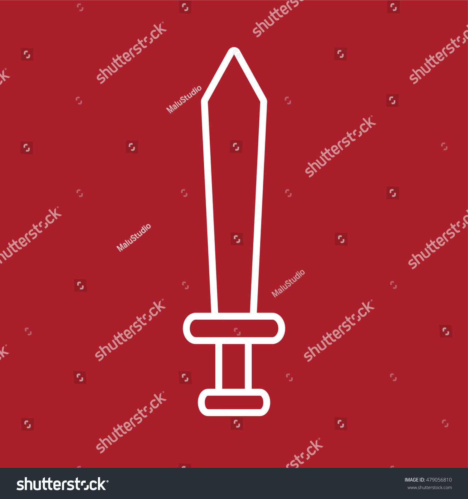 Simple Sword Icon Vector Illustration Stock Vector (Royalty Free ...