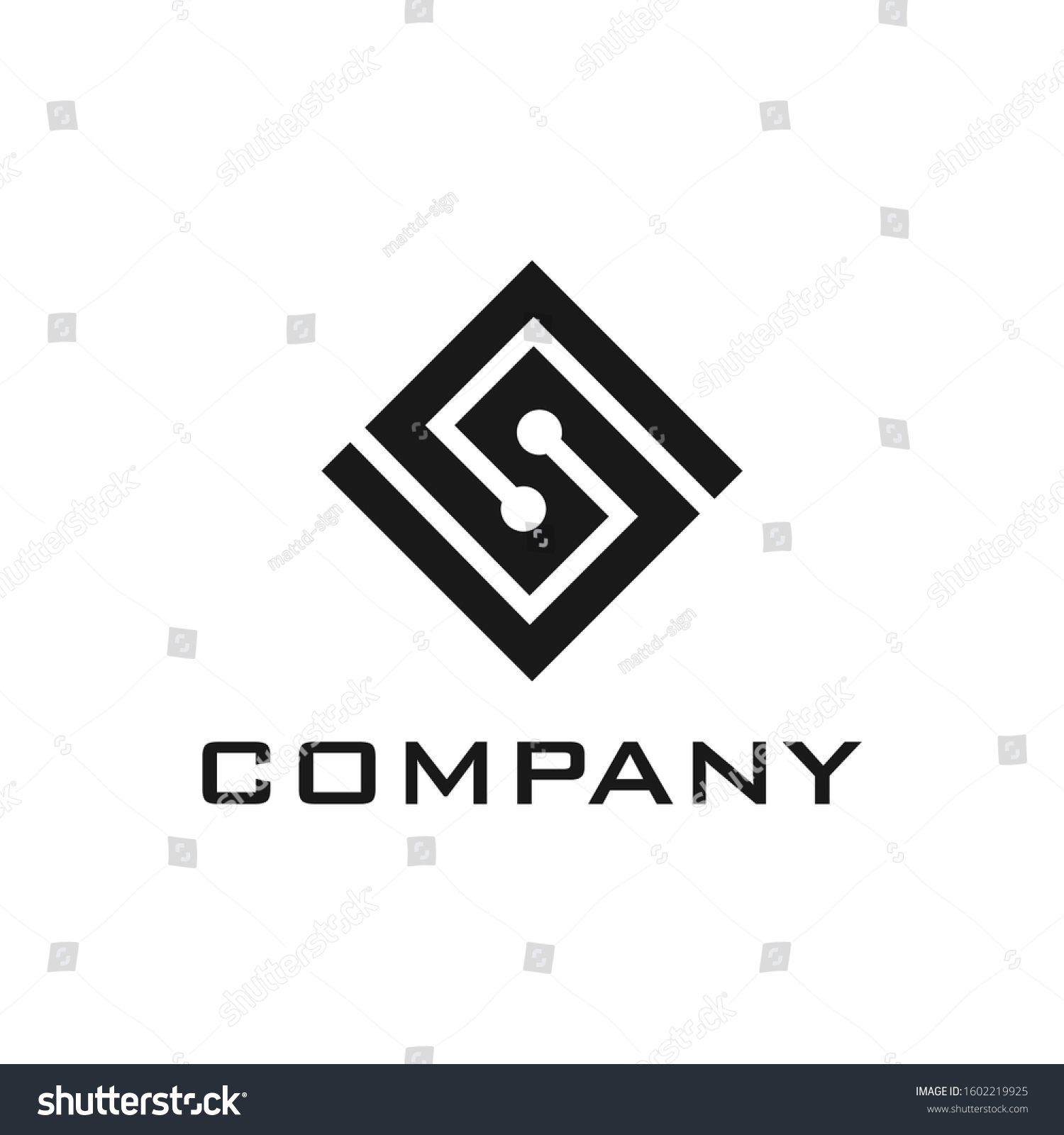 Simple Tech Logo Vector Icon Stock Vector (Royalty Free) 1602219925