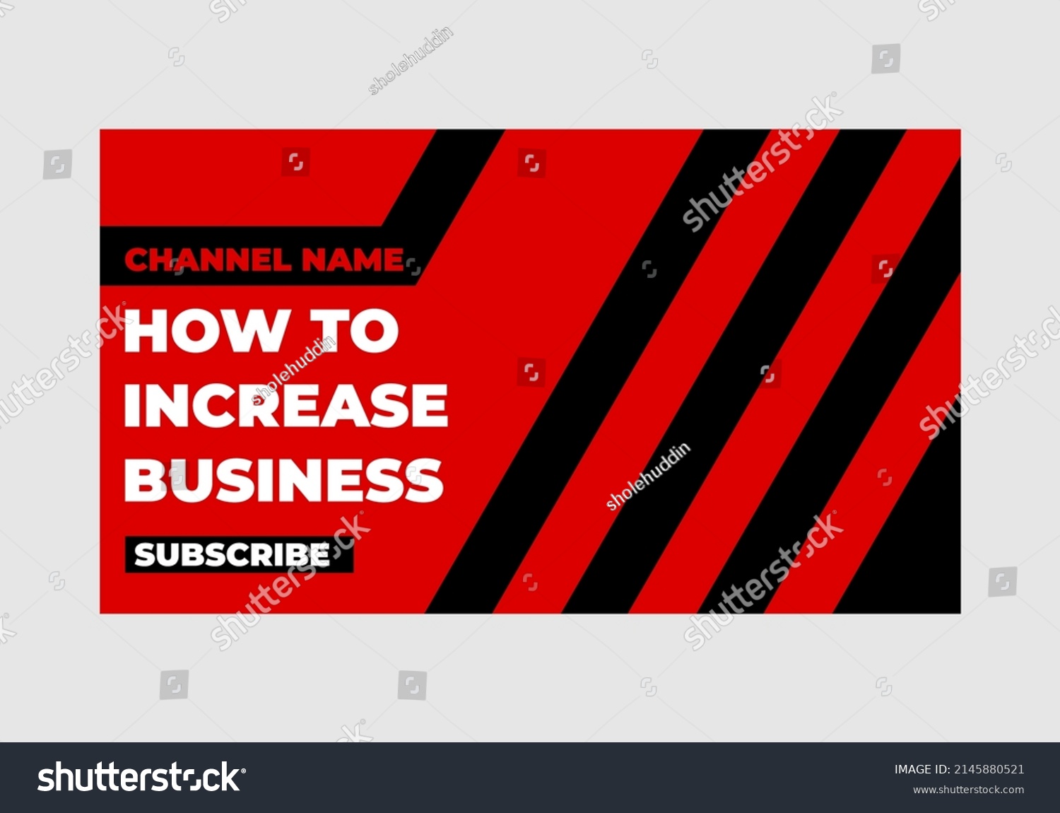 Simple Thumbnail Design Template Red Black Stock Vector (Royalty Free ...