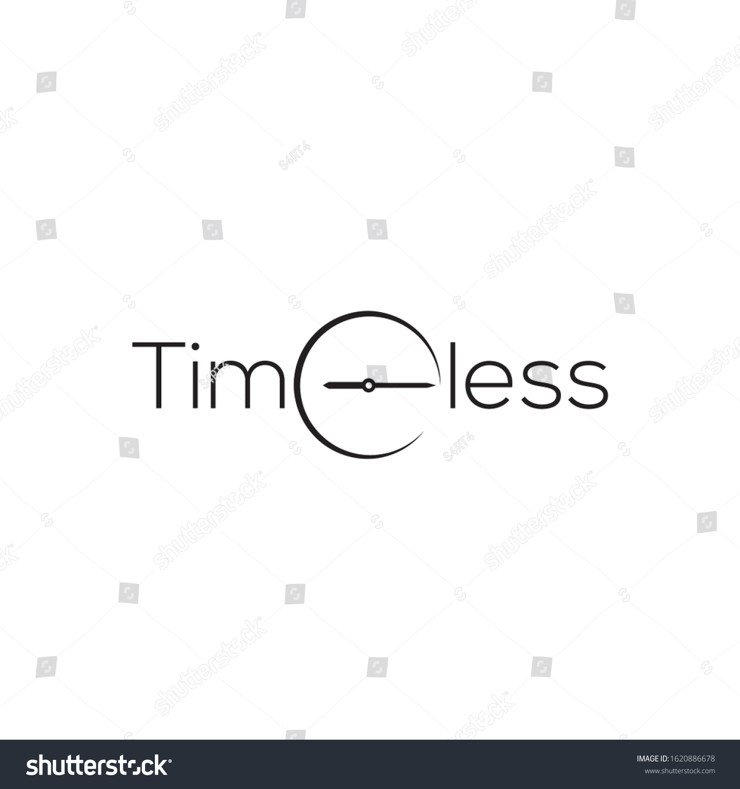 Simple Timeless Logo Clock Illustration: vector de stock (libre de ...