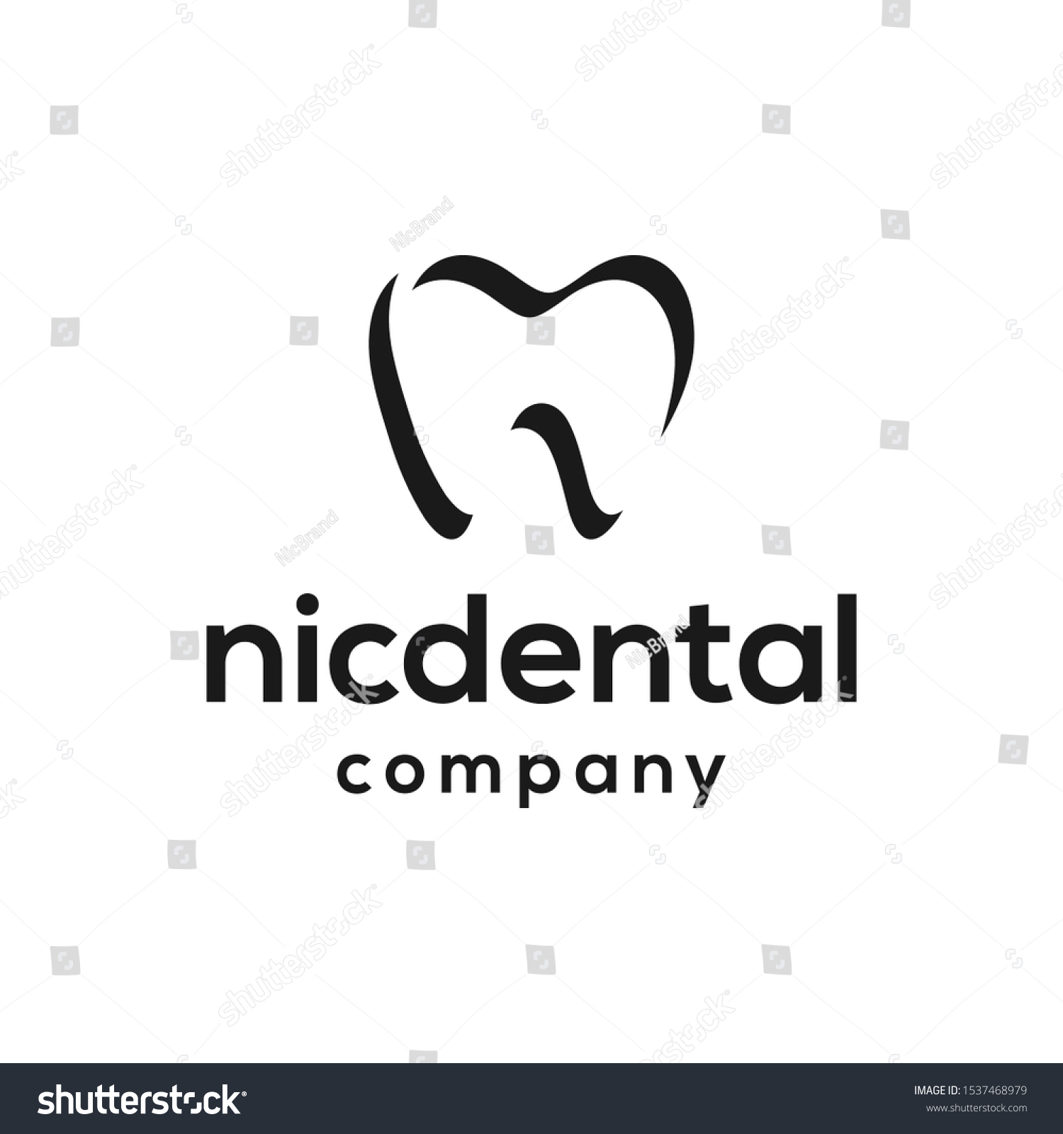 Simple Tooth Dental Logo Design Vector: vector de stock (libre de ...
