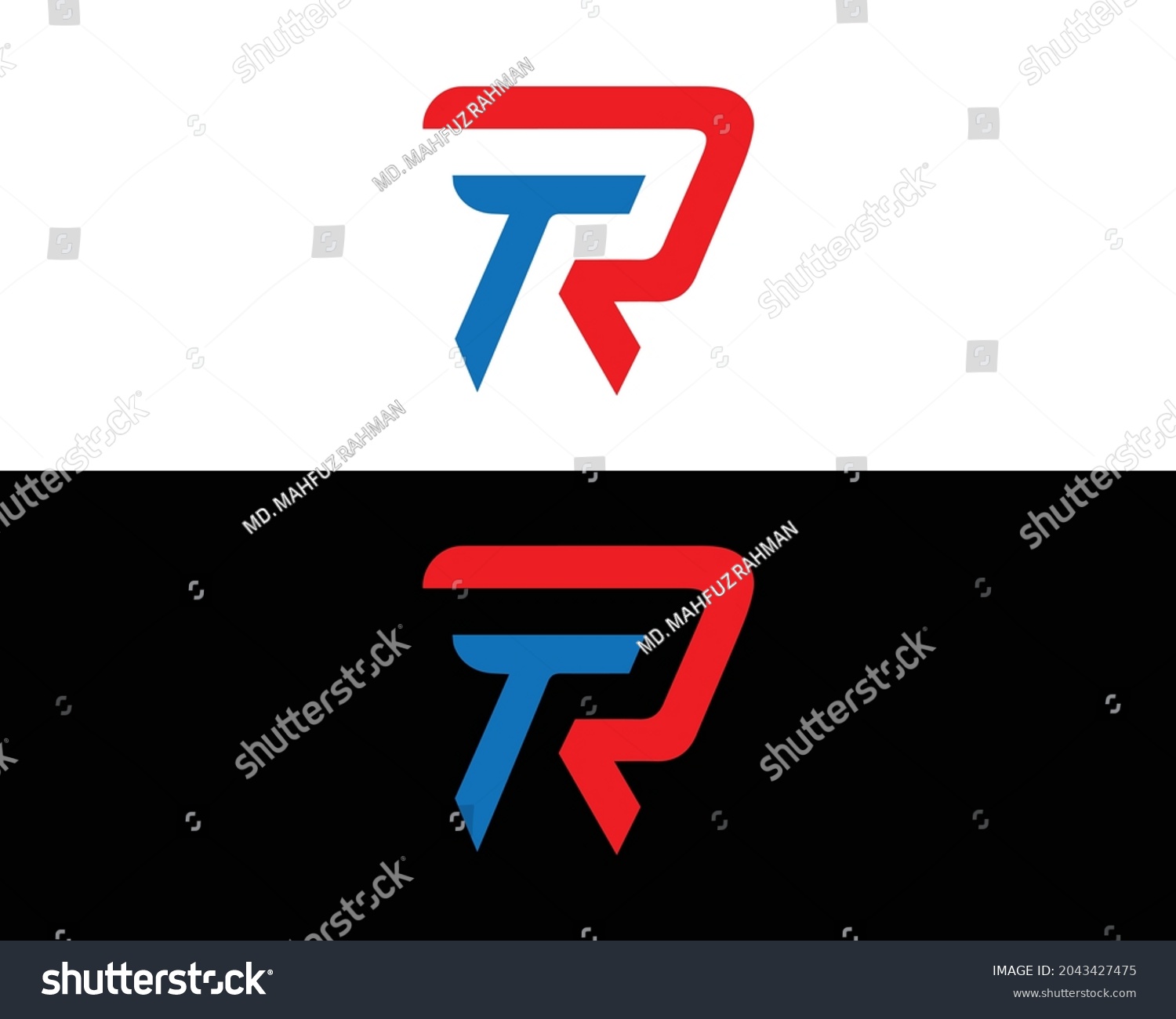 Simple Tr Rt Letter Logo Design Stock Vector (Royalty Free) 2043427475 ...