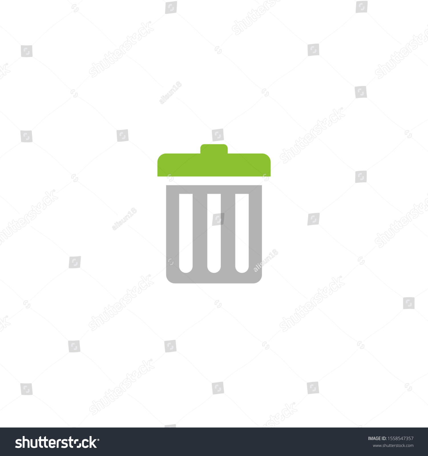 Simple Trash Can Logo Design Stock Vector (Royalty Free) 1558547357
