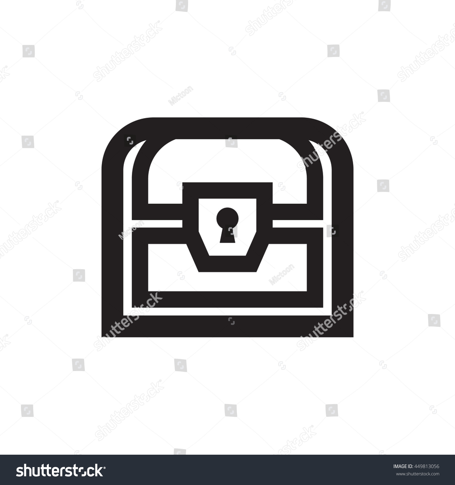 Simple Treasure Chest Icon Stock Vector (Royalty Free) 449813056 ...