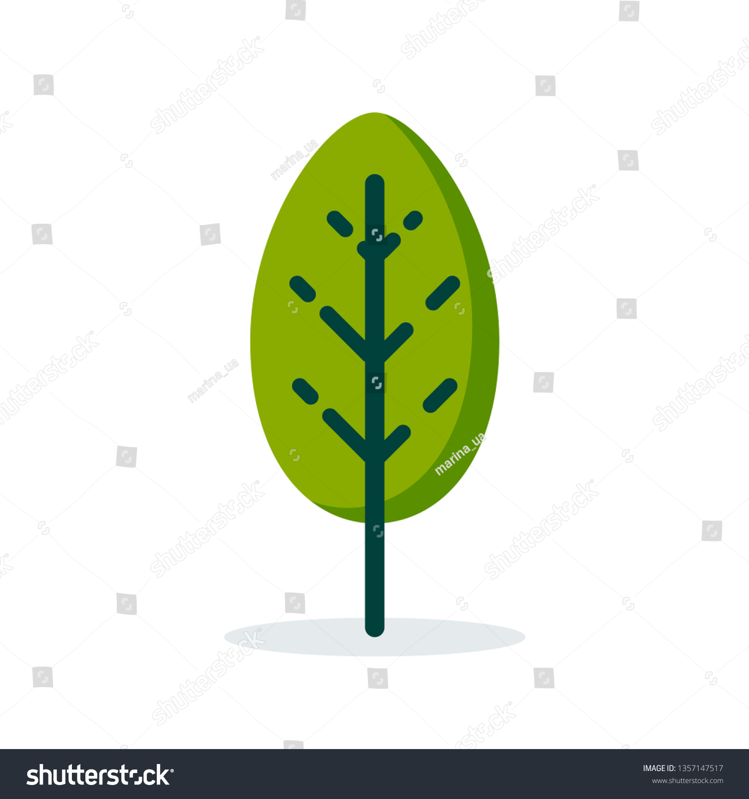 Simple Tree Flat Style Vector Illustration Stock Vector (Royalty Free ...