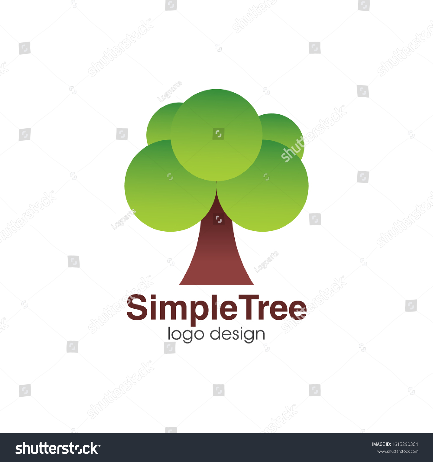 Simple Tree Logo Icon Vector Template Stock Vector (Royalty Free ...