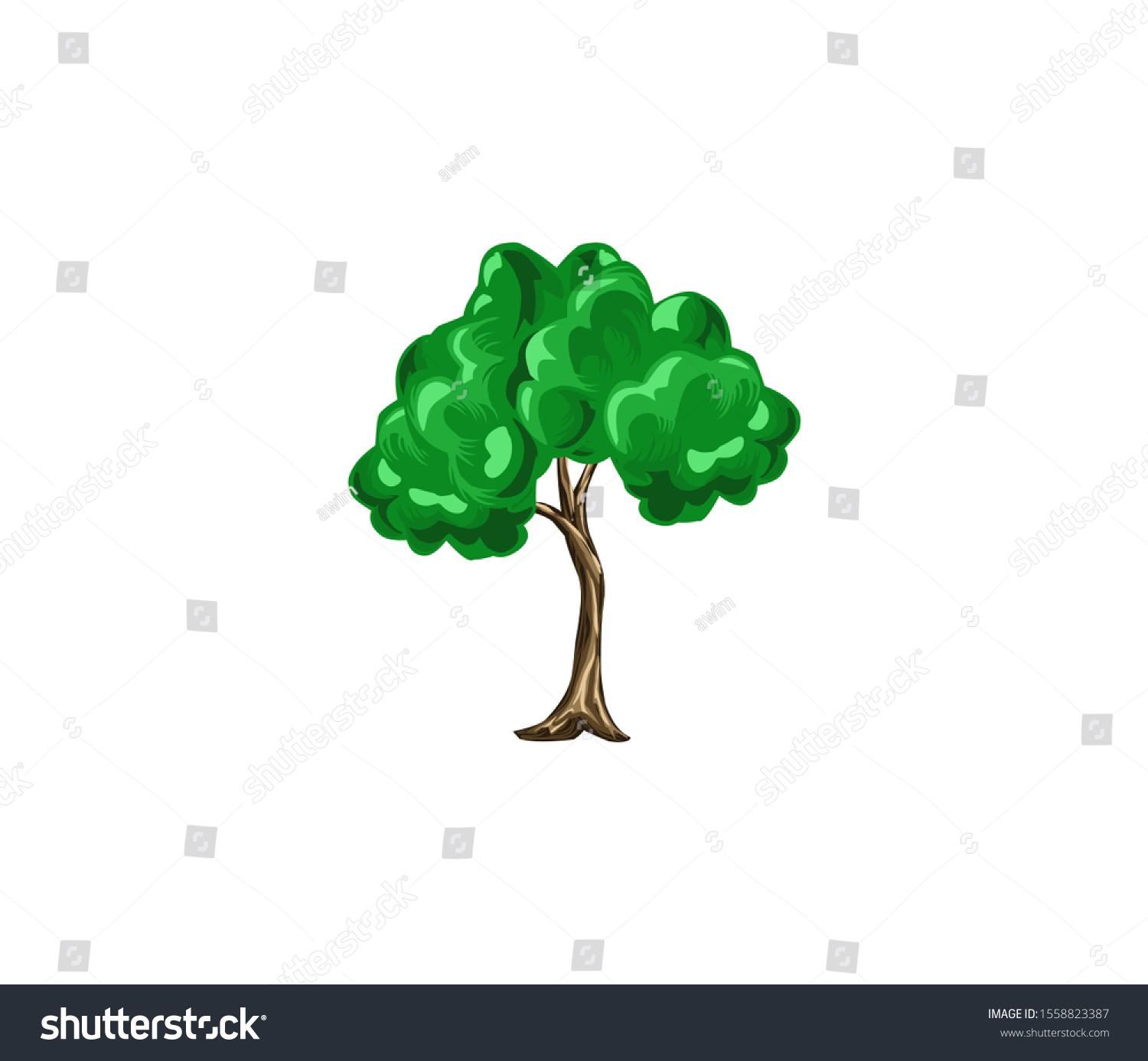 Simple Tree Vector Illustration Acacia Tree: เวกเตอร์สต็อก (ปลอดค่า ...