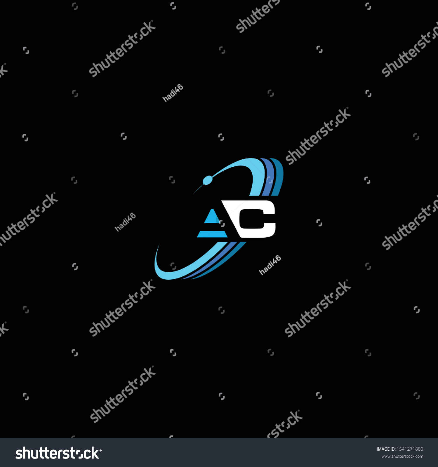 Simple Typography Ac Vector Logo Stock Vector (Royalty Free) 1541271800