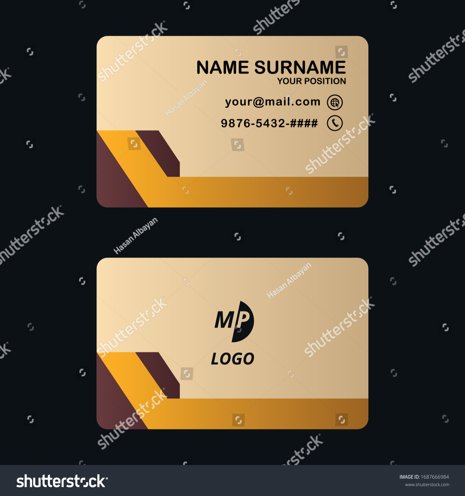Simple Vector Business Card Design Stock Vector (Royalty Free ...