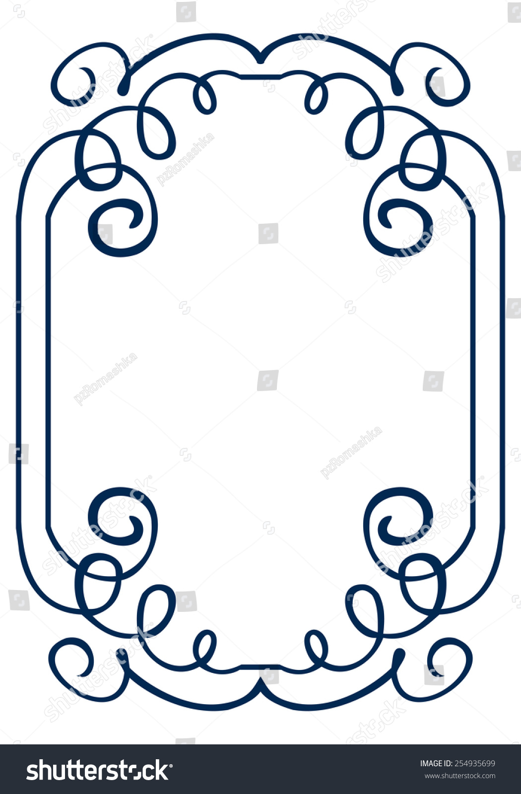 Simple Vector Frame Swirls Drawing Hands Stock Vector (Royalty Free ...