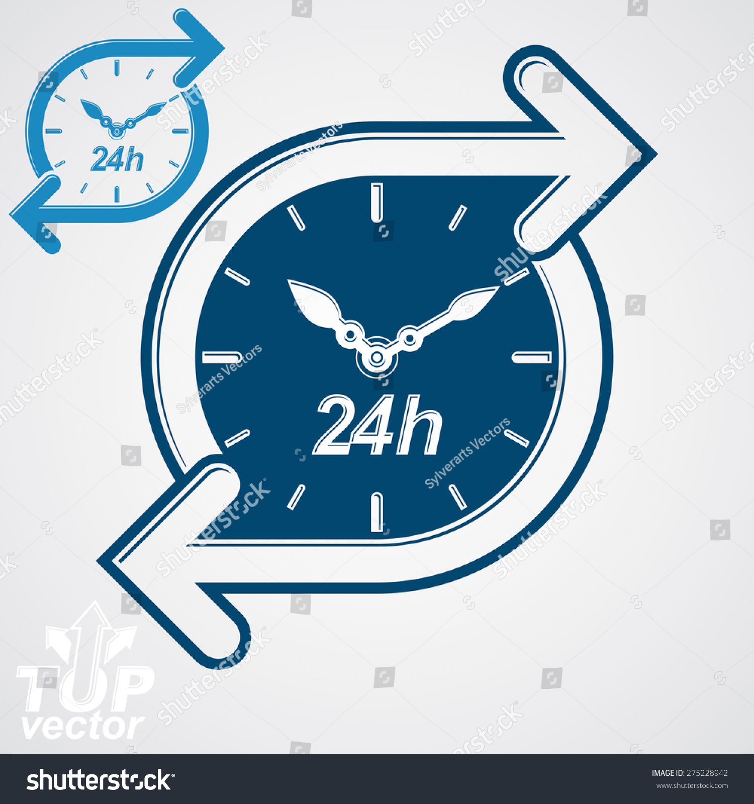 Simple Vector 24 Hours Timer Aroundtheclock Stock Vector (Royalty Free ...
