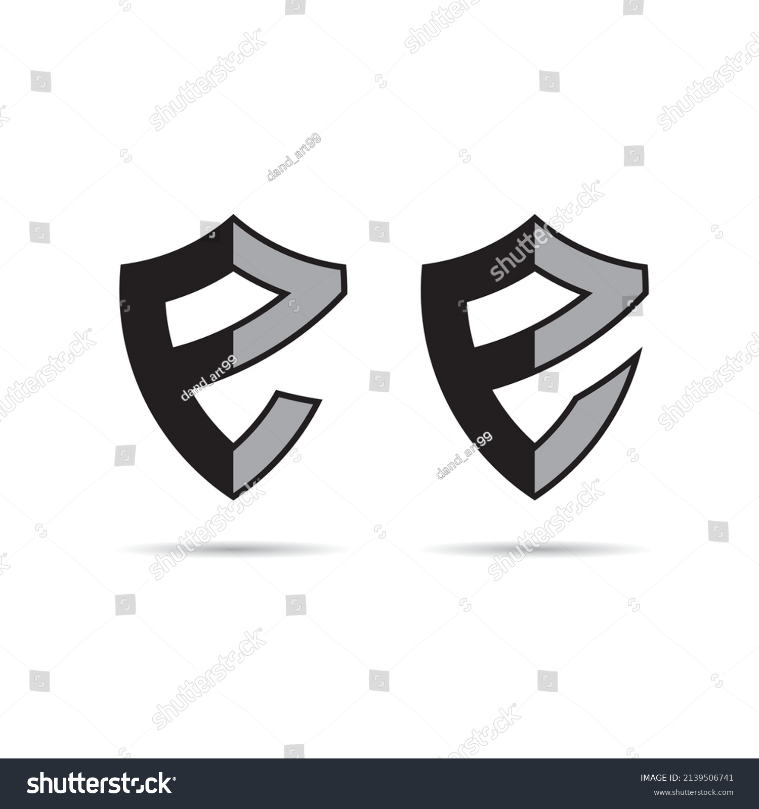Simple Vector Illustration Letter E Shield Stock Vector (Royalty Free ...