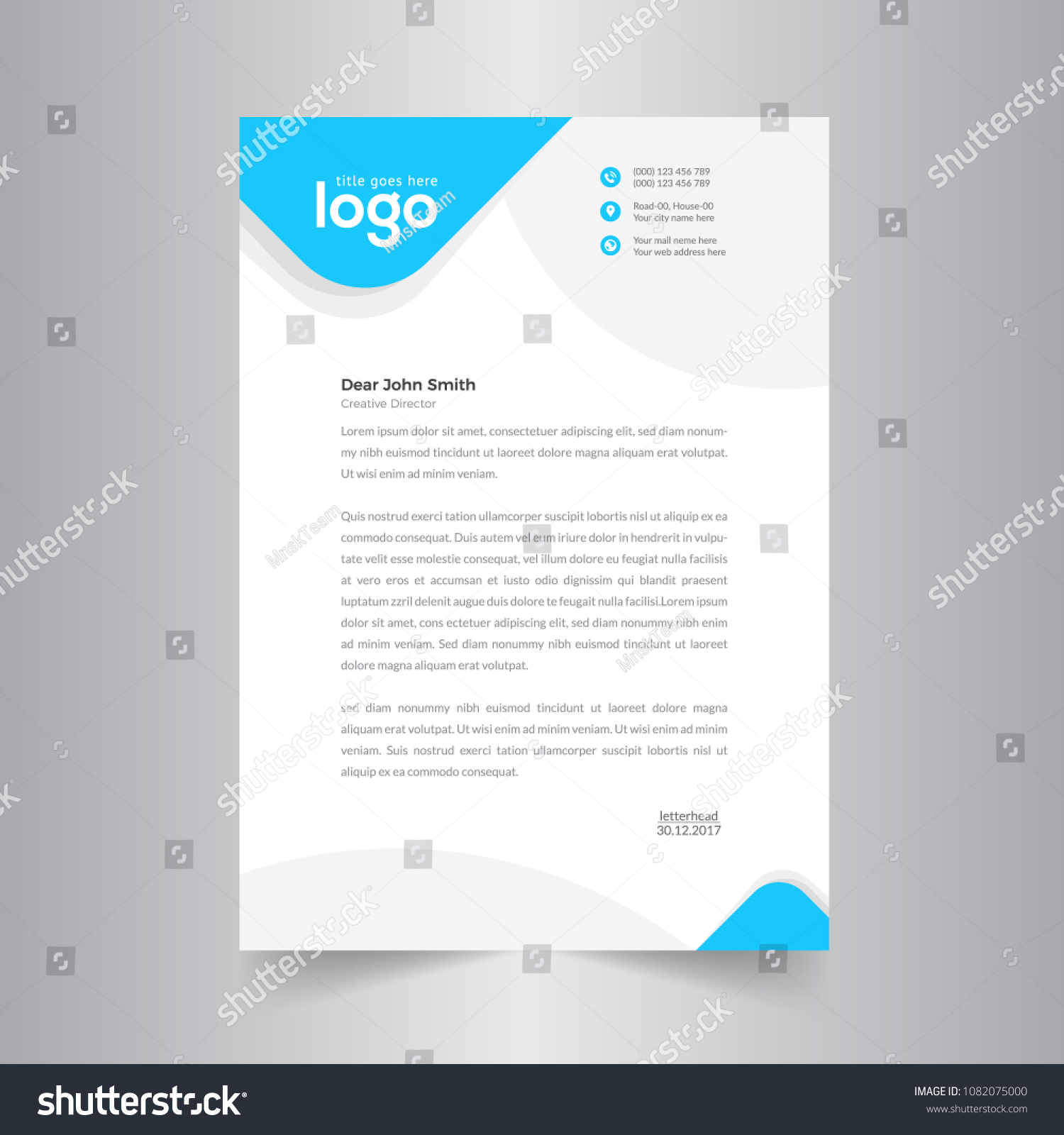 Simple Vector Letter Head Template Standard Stock Vector (Royalty Free ...