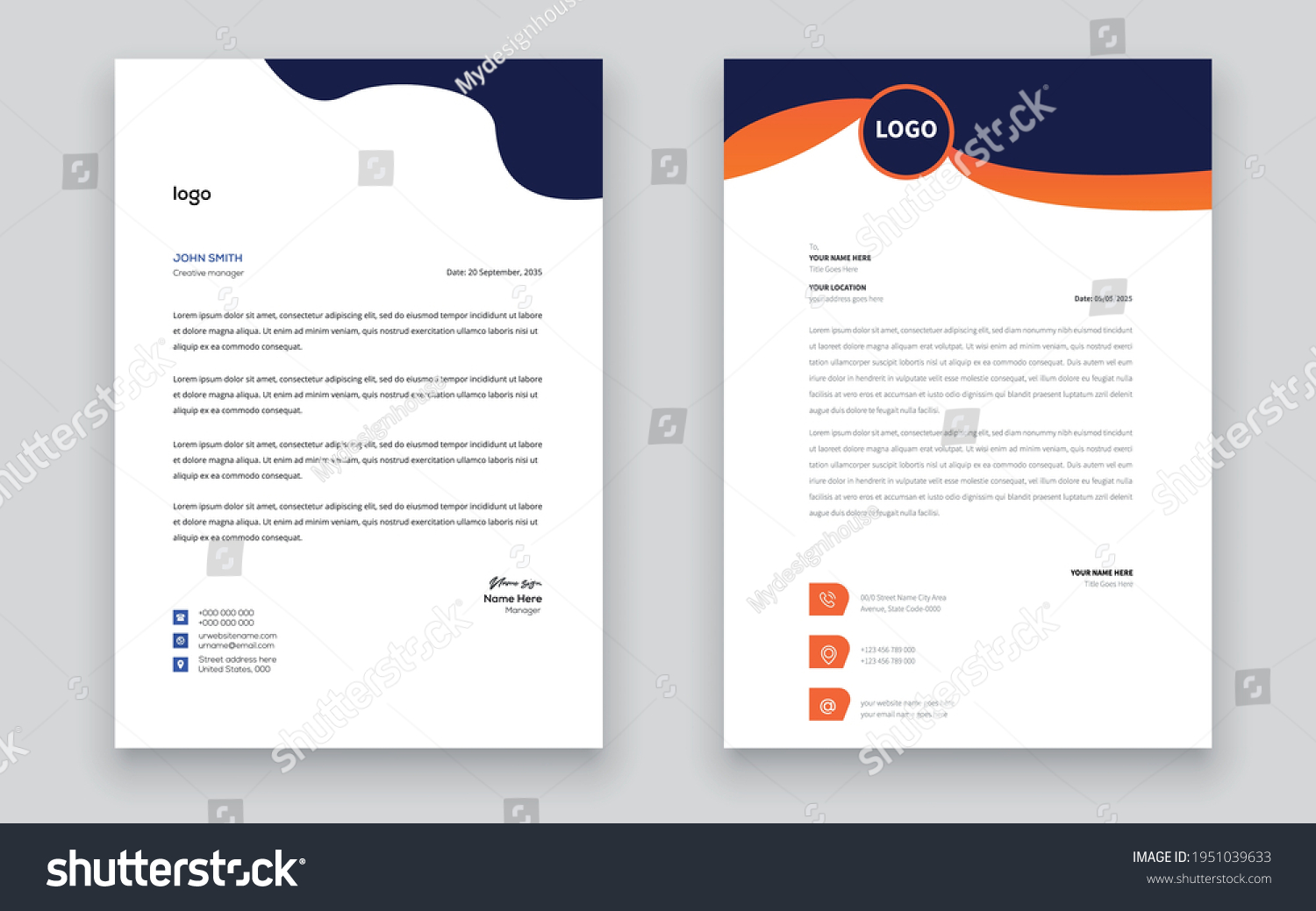 Simple Vector Letter Head Template Standard Stock Vector (Royalty Free ...