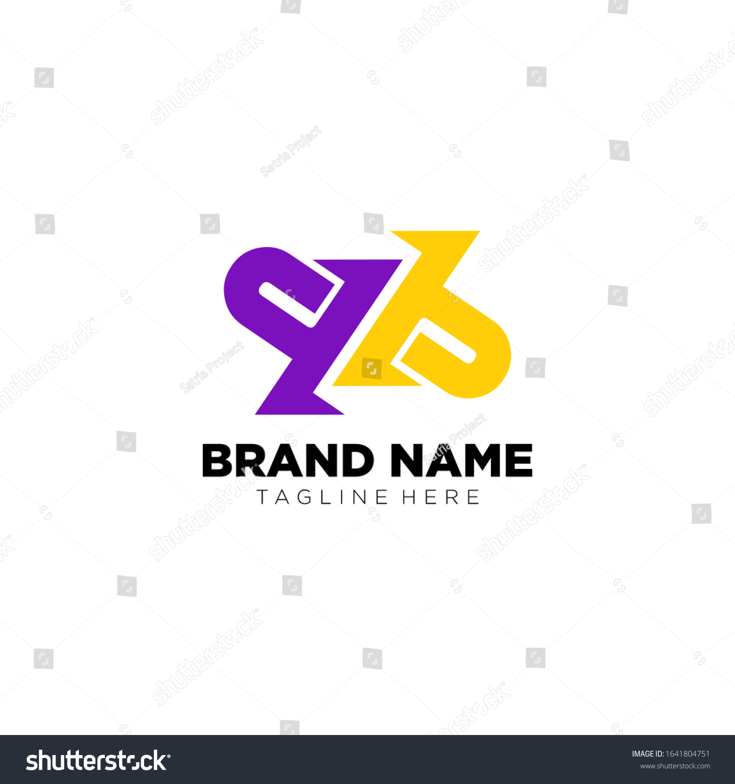 Simple Vector Logo Purple Yellow Suitable Stock Vector (Royalty Free ...