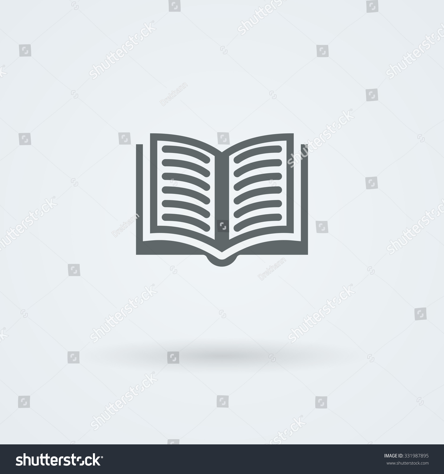 Simple Vector Open Book Icon Logo Stok Vektör (Telifsiz) 331987895 ...