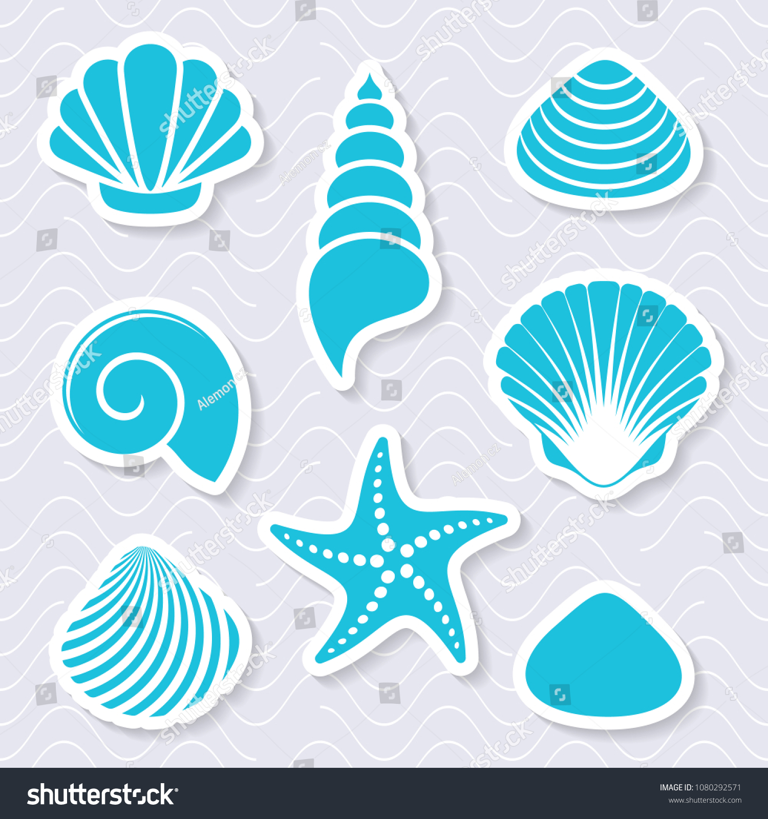 Conchas de mar vectoriales simples y: vector de stock (libre de ...