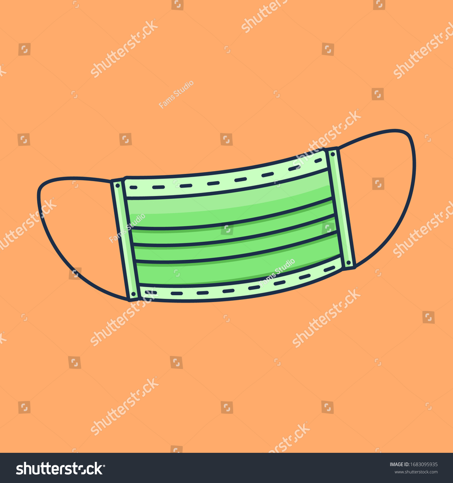 Simple Vector Virus Mask Flat Illustration Stock Vector (Royalty Free ...