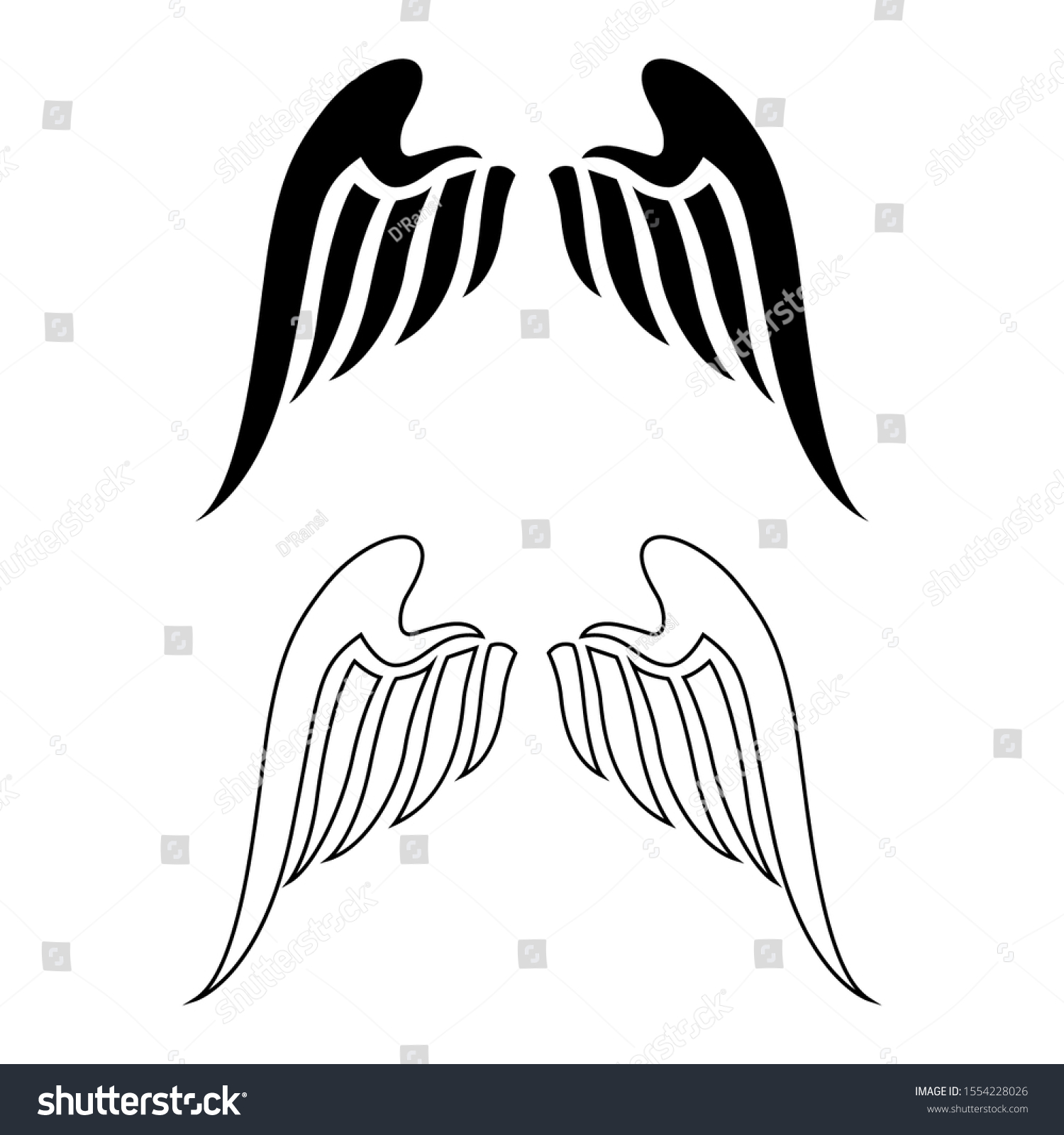 Simple Vector Wing Art Design Stock Vector (Royalty Free) 1554228026
