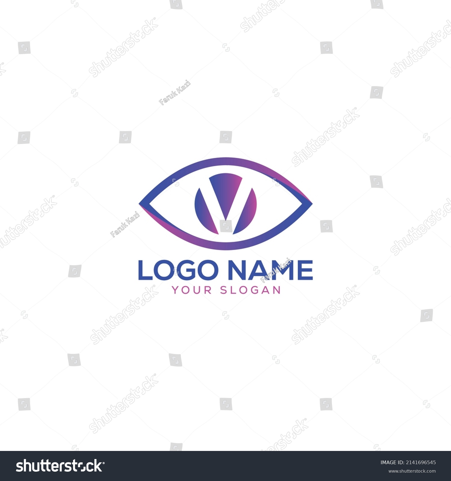 Simple Vision Logo Icon Vector Illustration Stock Vector (Royalty Free ...