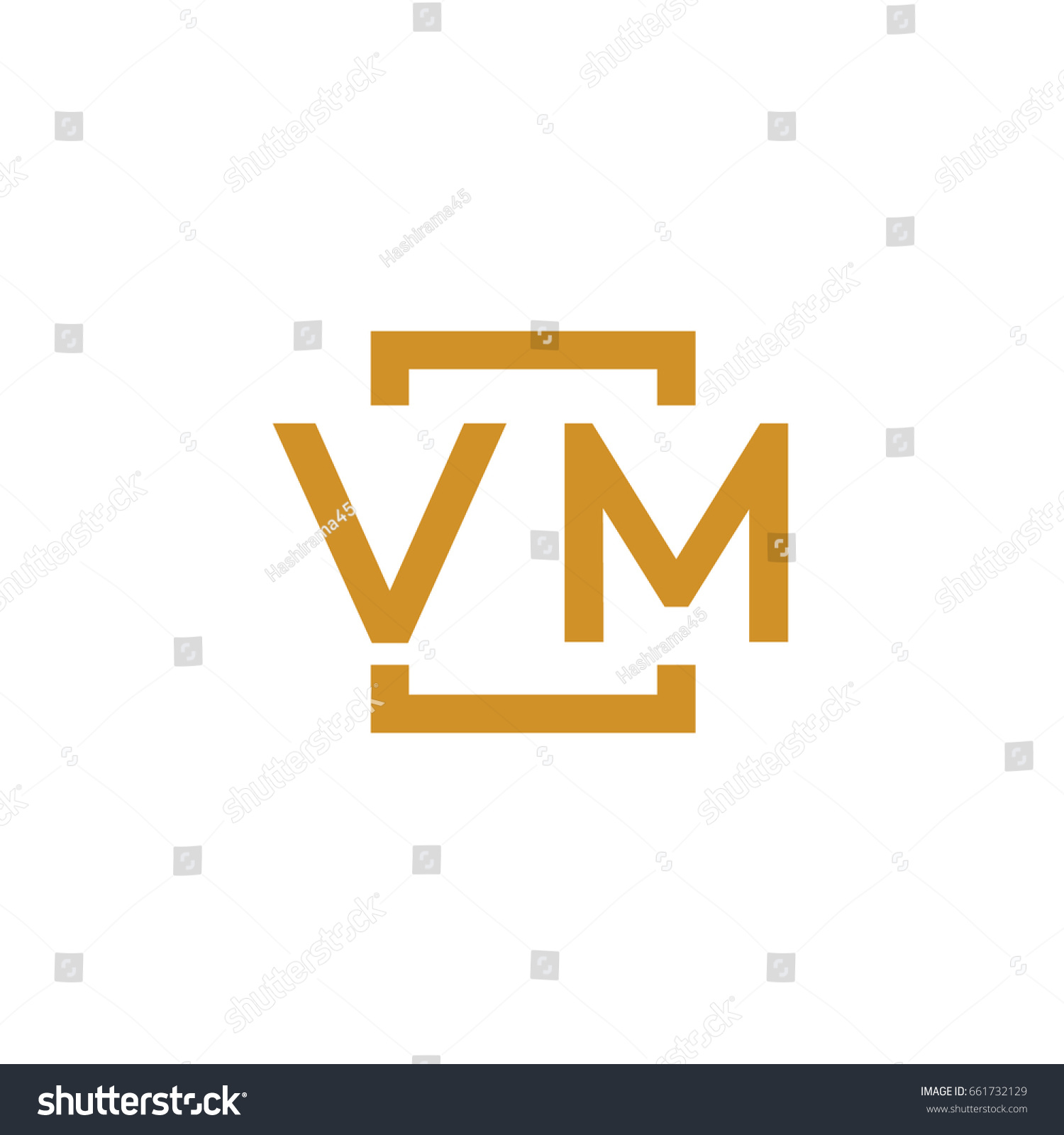 Simple Vm Initial Logo Designs Template Stock Vector (Royalty Free ...