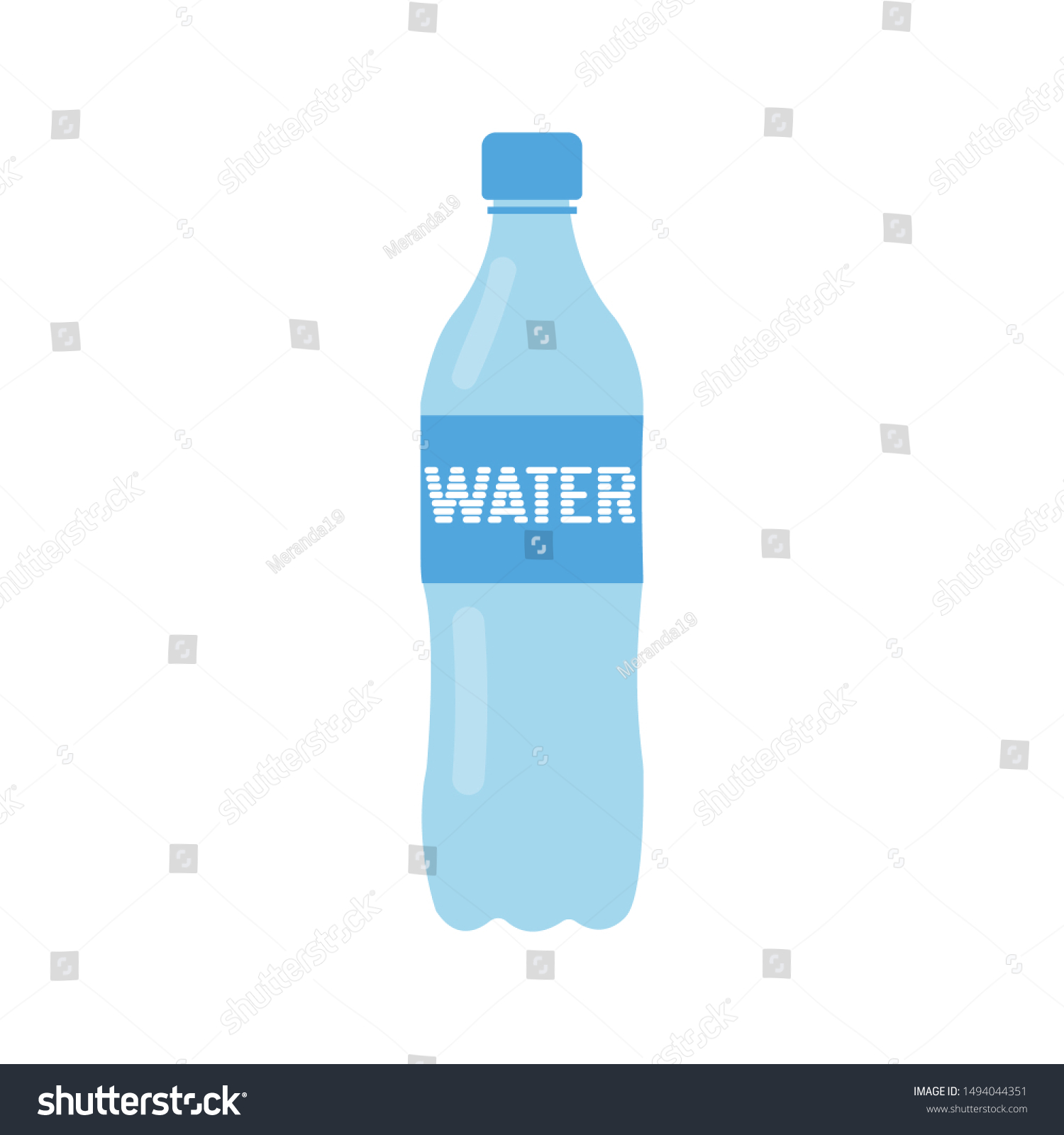 Simple Water Bottle Flat Design Vector Stock Vector (Royalty Free ...