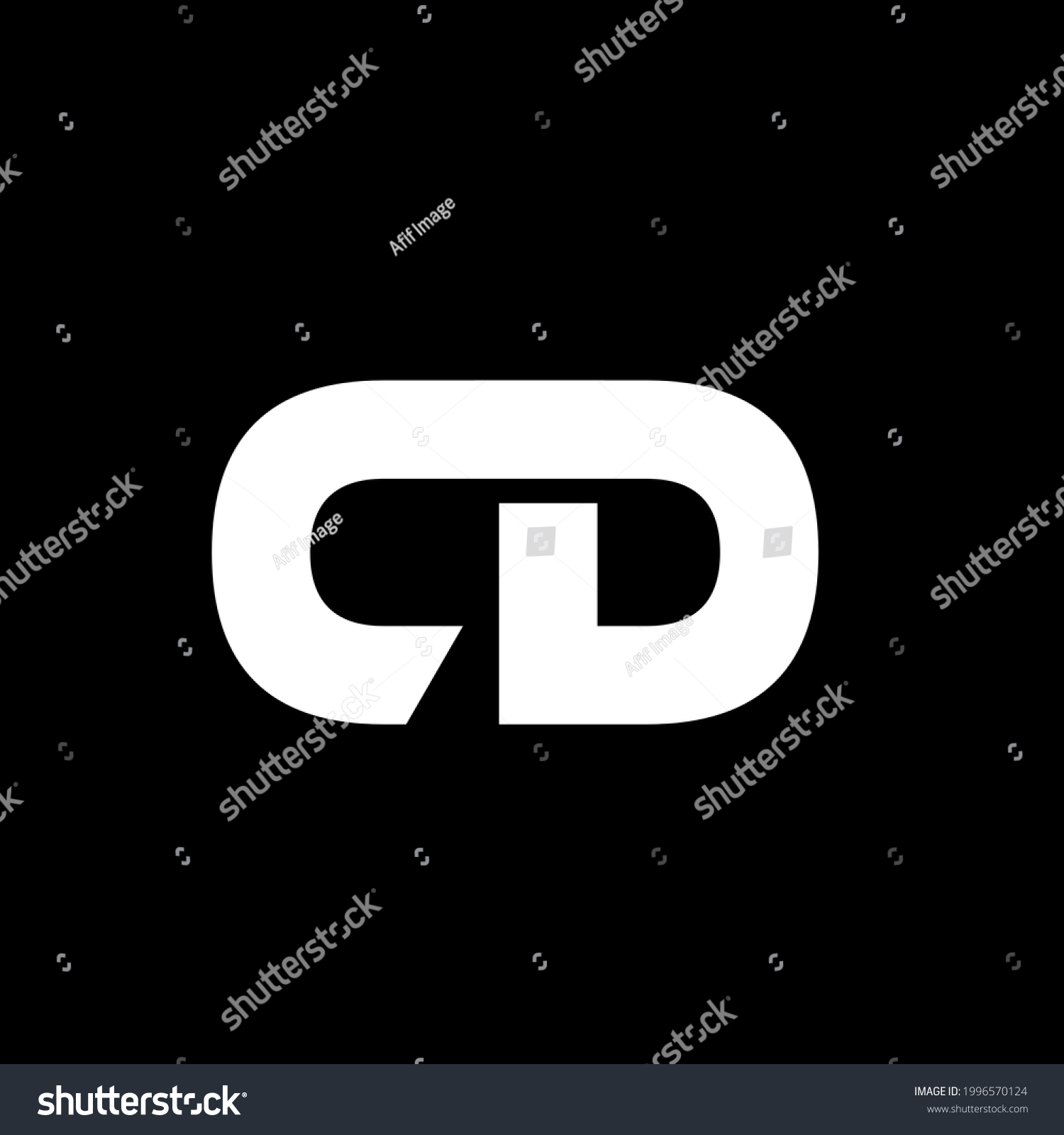 Simple White Cd Logo On Black Stock Vector (Royalty Free) 1996570124 ...
