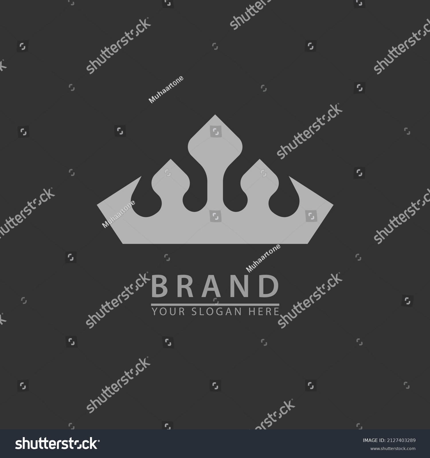 Simple White Crown Icon Logo Flat Stock Vector (Royalty Free ...