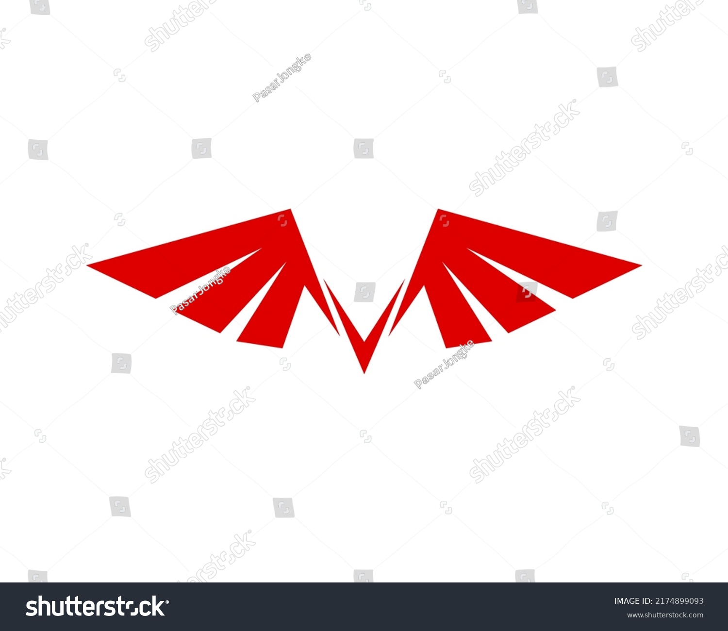 Simple Wings Logo Bird Eagle Flying Stock Vector (Royalty Free ...