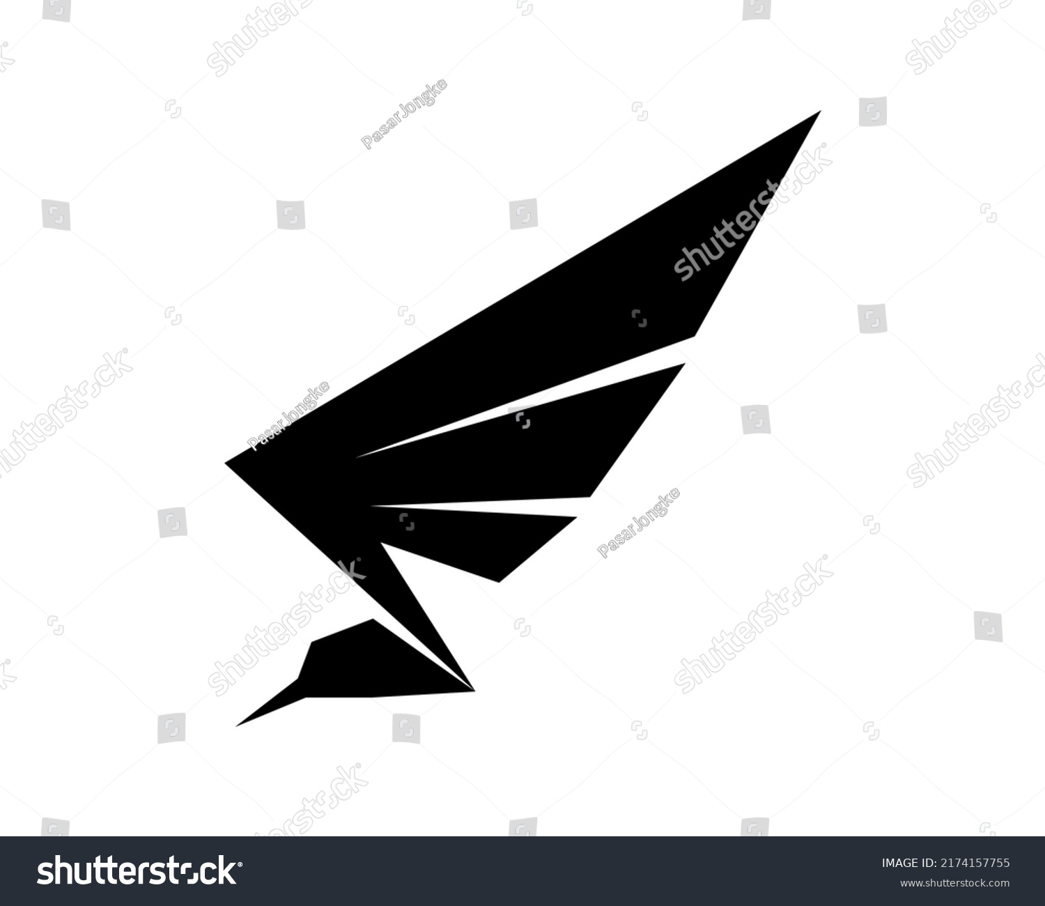 Simple Wings Logo Icon Eagle Bird Stock Vector (Royalty Free ...