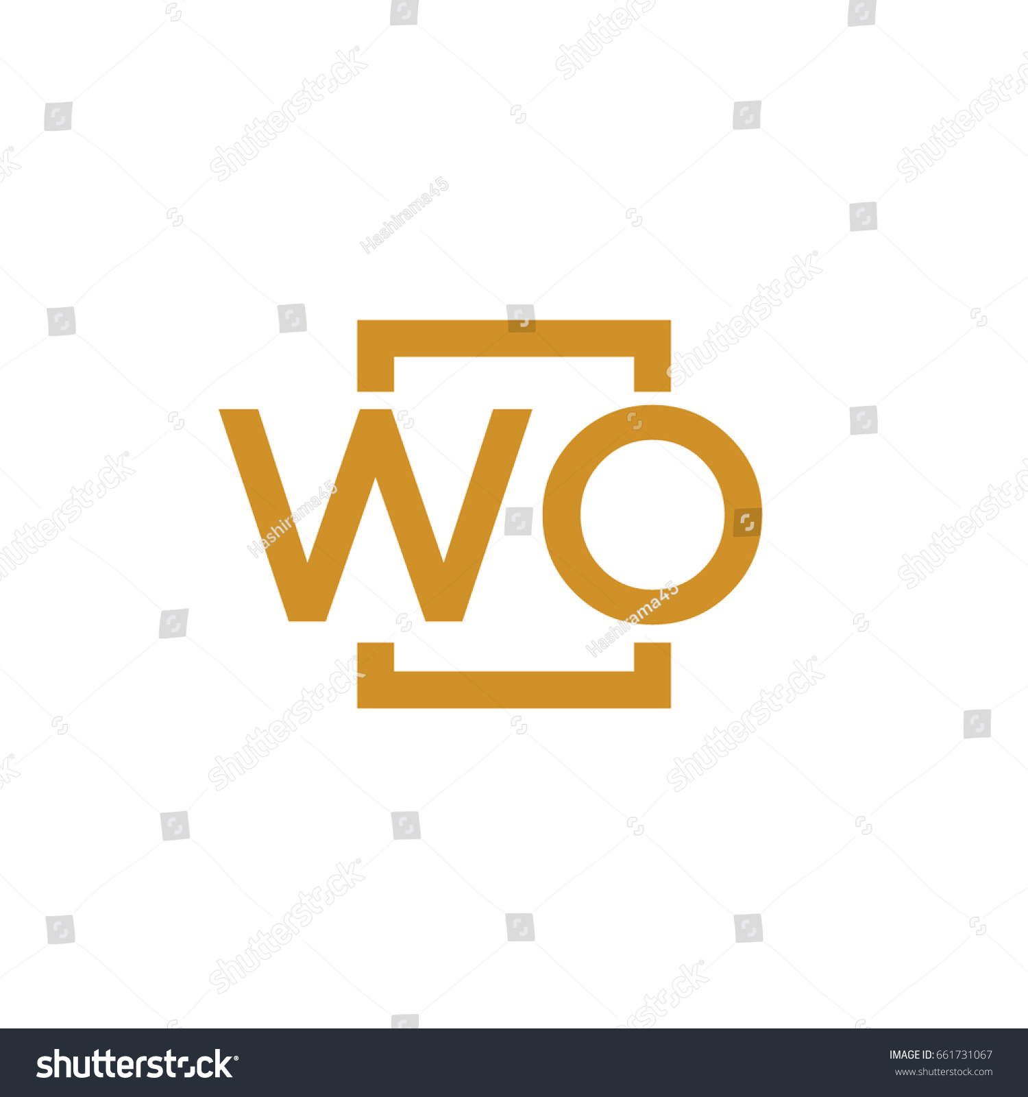 Simple Wo Initial Logo Designs Template Stock Vector (Royalty Free ...