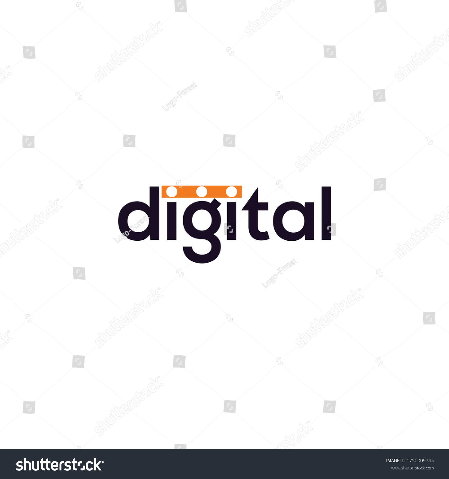Simple Word Mark Logo Design Digital Stock Vector (Royalty Free ...
