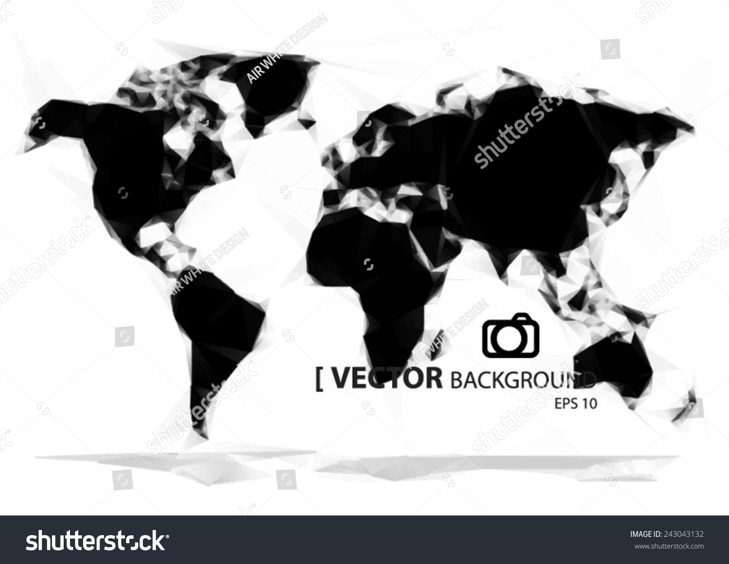 Simple World Map Black Paint Stock Vector (Royalty Free) 243043132