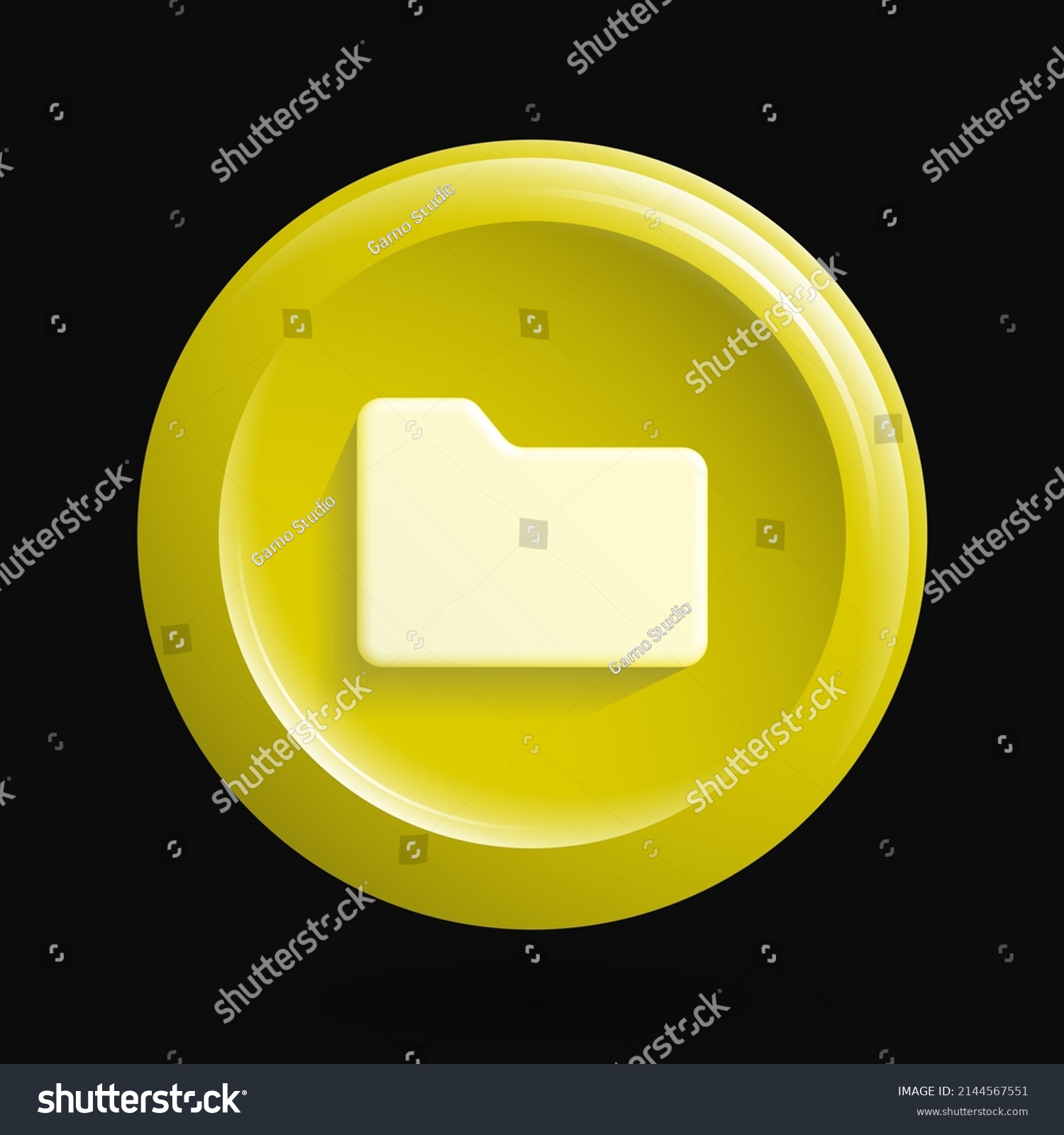 Simple Yellow Folder Icon 3d File Stock Vector (Royalty Free ...