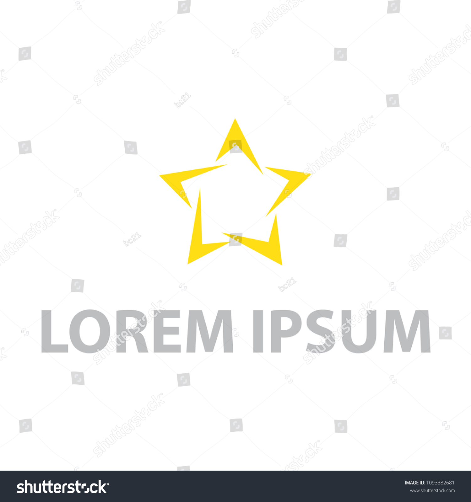 Simple Yellow Star Logo Template Stock Vector (Royalty Free) 1093382681 ...
