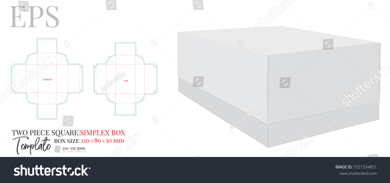 Simplex Box Template Vector Die Cut Stock Vector (Royalty Free) 1521534851