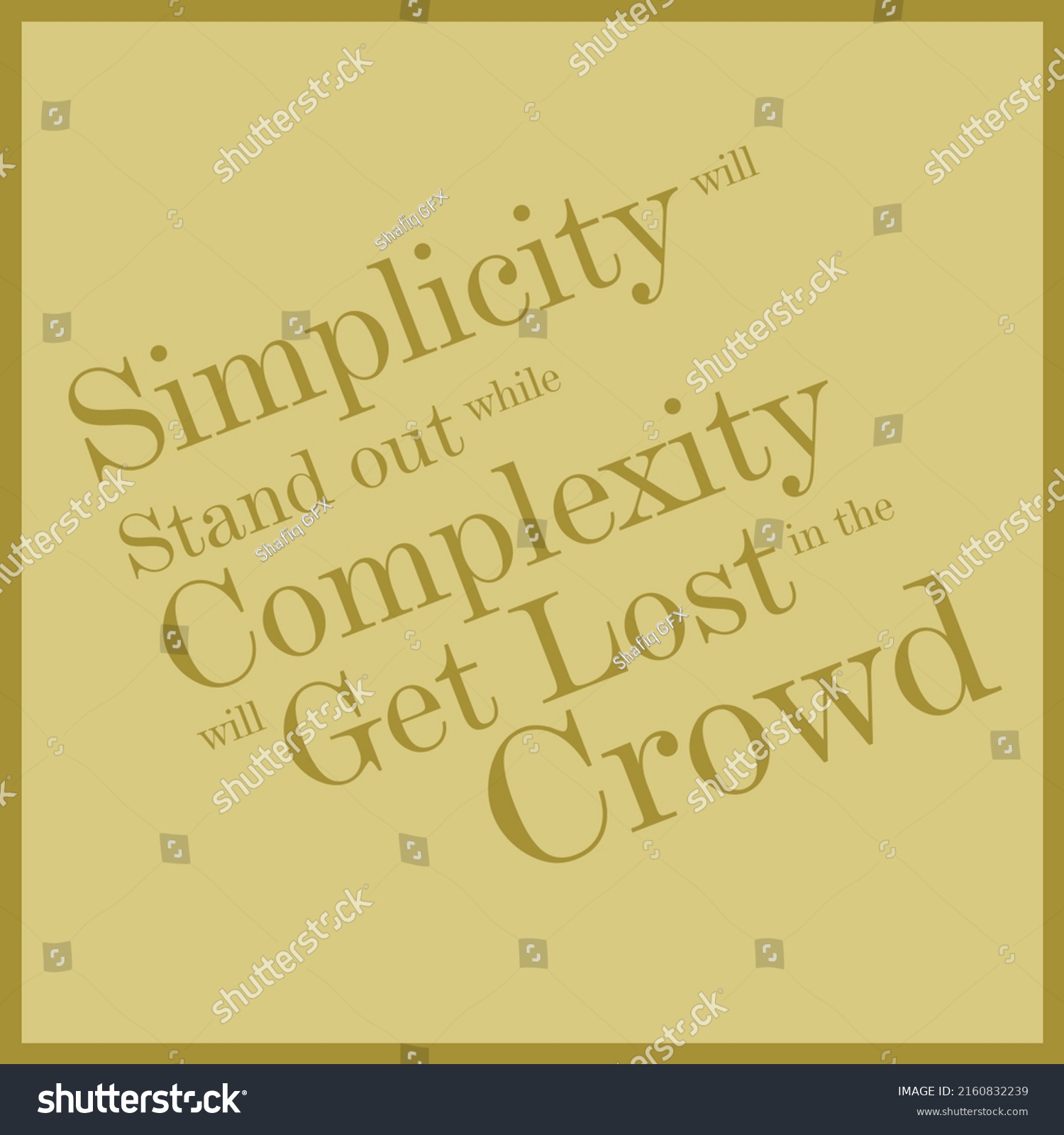 Simplicity Quotes Typography Vector Art Design Stock Vector (Royalty ...