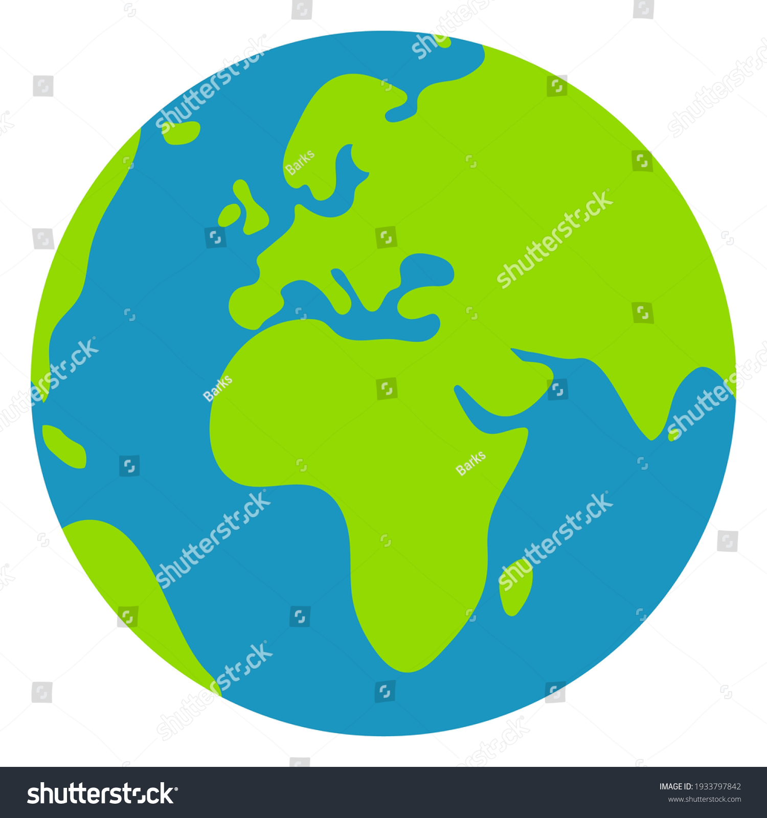 Simplified Earth Globe Vector Illustration: เวกเตอร์สต็อก (ปลอดค่า ...
