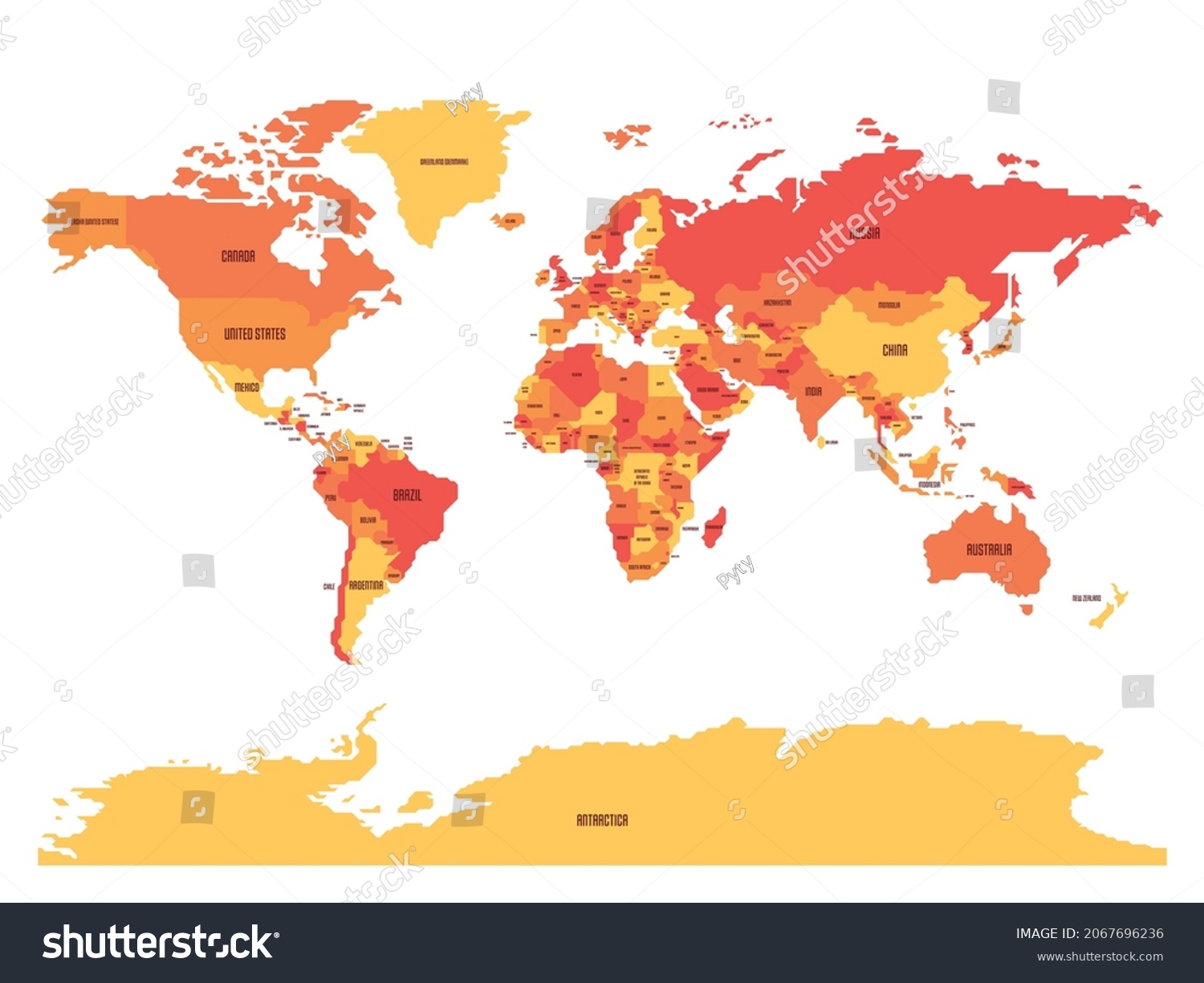 Simplified Schematic Map World Stock Vector (Royalty Free) 2067696236 ...