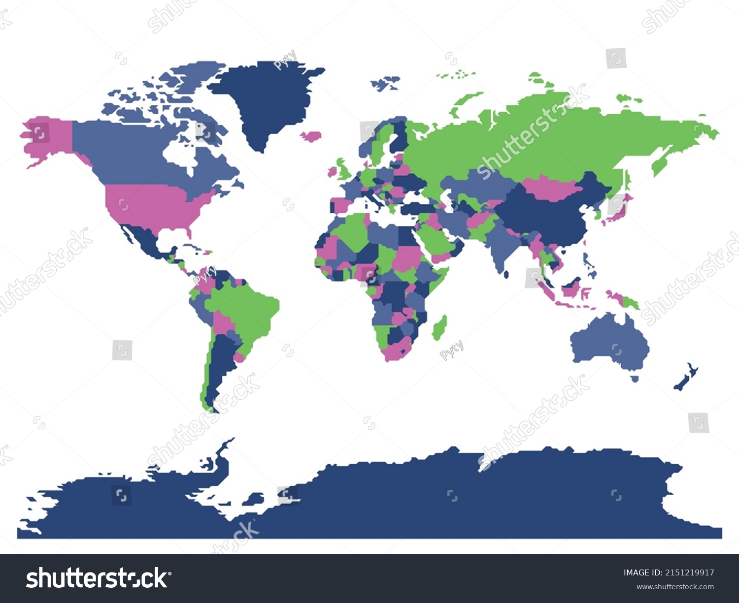 Simplified Smooth Border World Map Stock Vector (Royalty Free ...