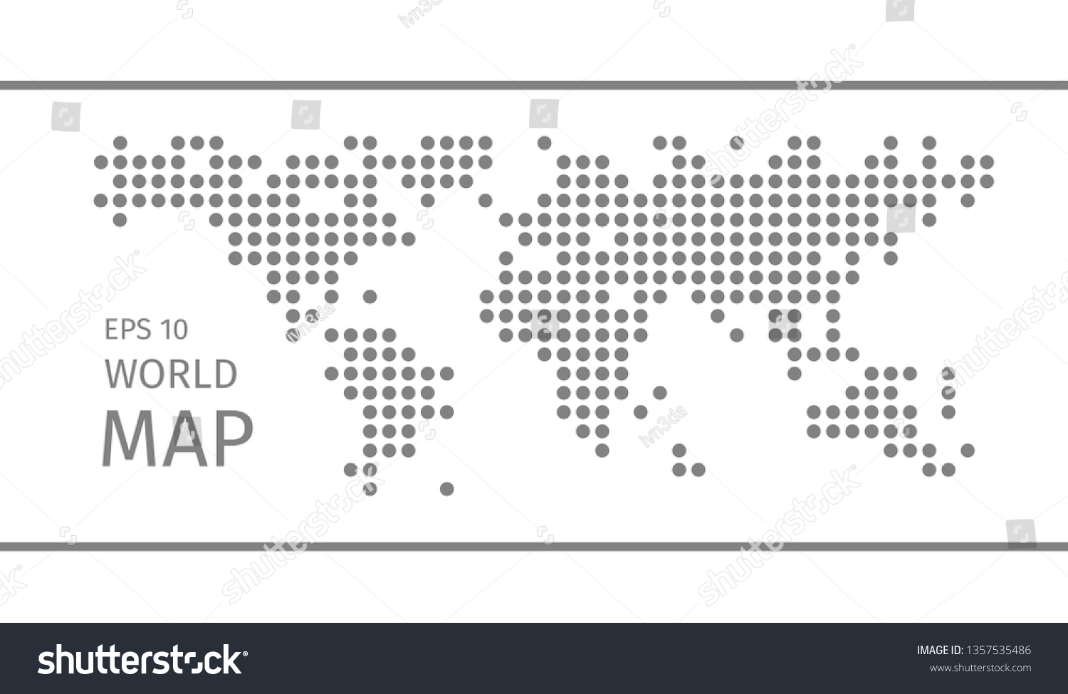 Simplified Symbolic Dotted World Map Stock Vector (Royalty Free) 1357535486